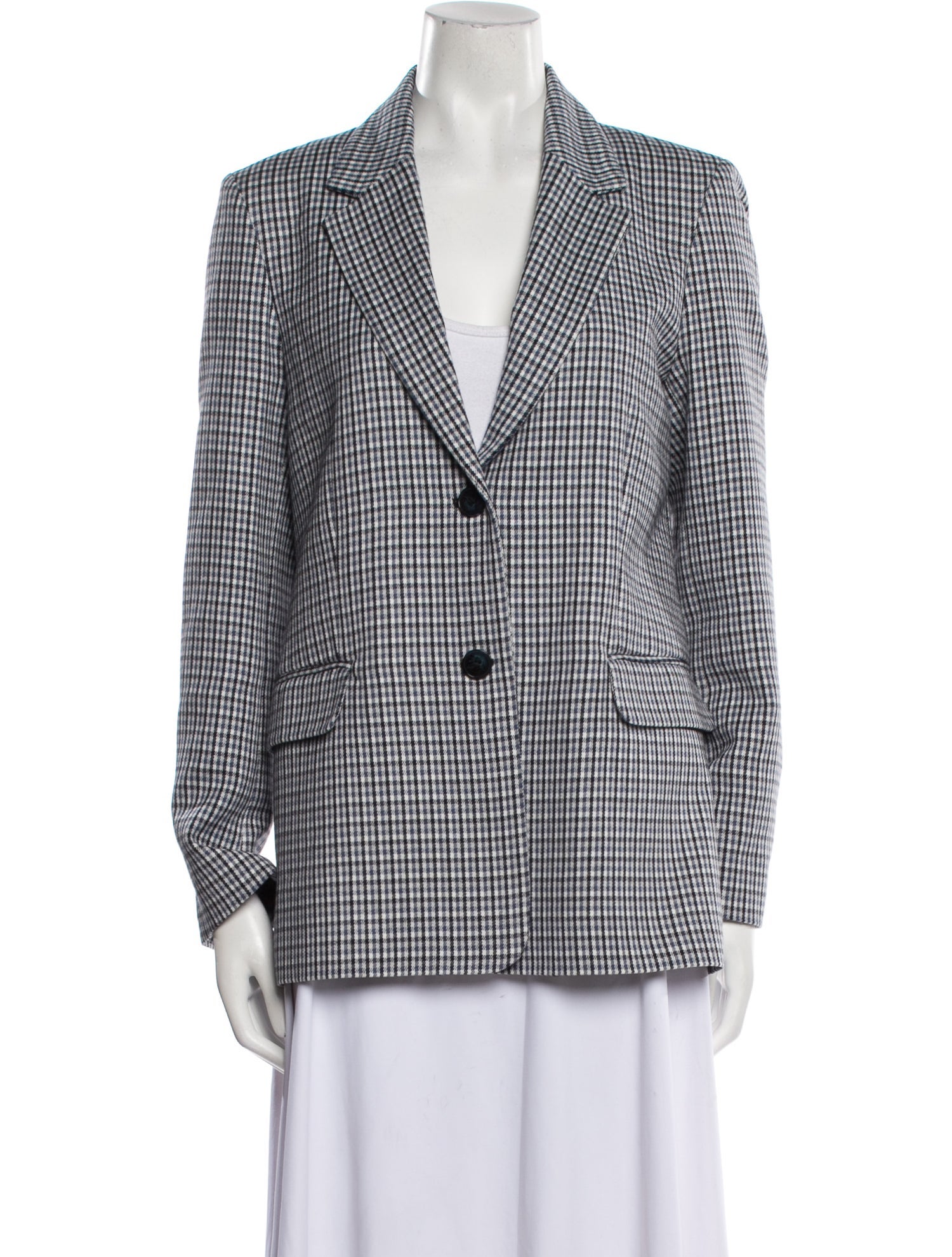 Maje Plaid Print Blazer - Blue Jackets, Clothing - W2M155562 | The RealReal