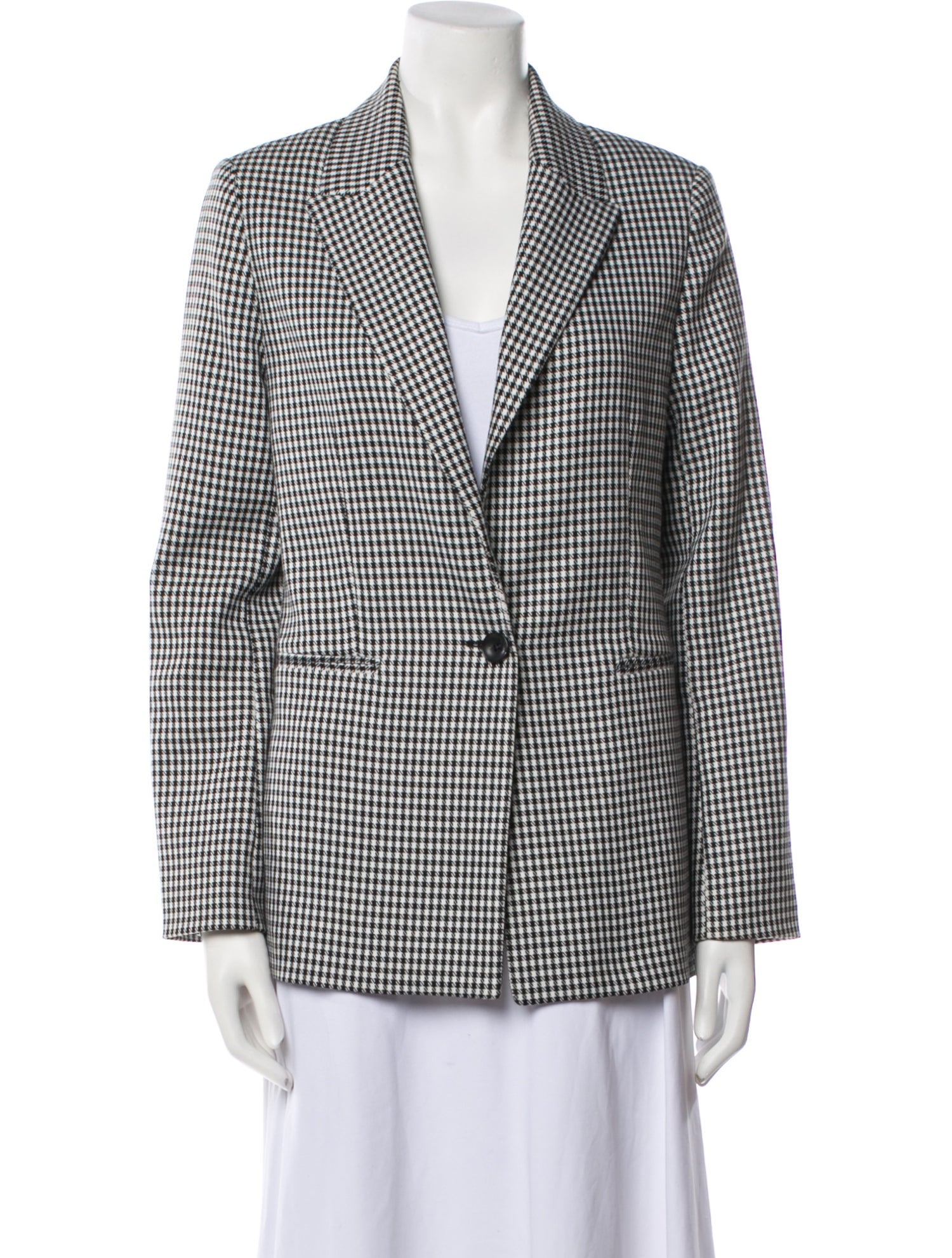 Maje Plaid Print Blazer - Black Jackets, Clothing - W2M156676 | The ...