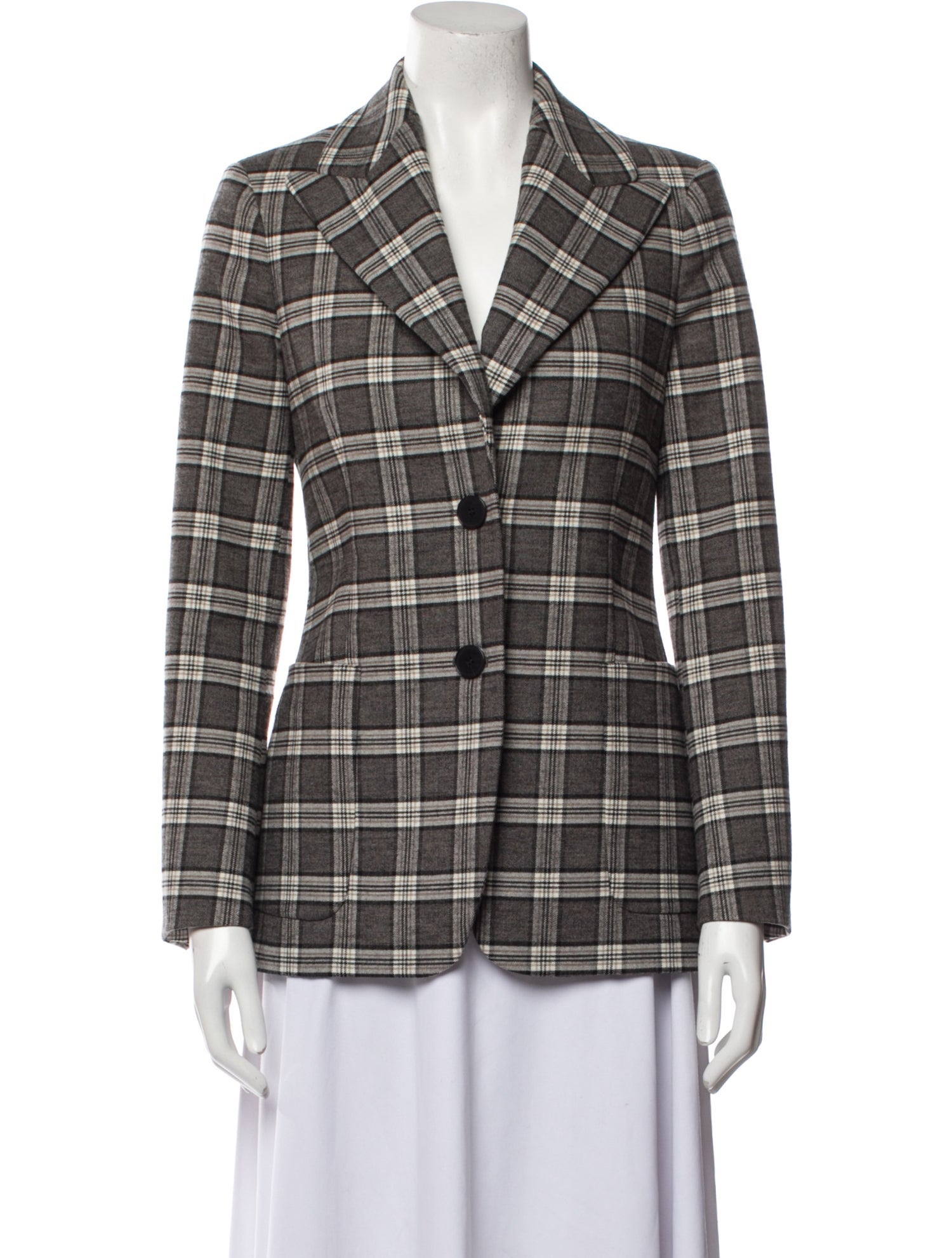 Maje Plaid Print Blazer - Grey Jackets, Clothing - W2M157528 | The RealReal