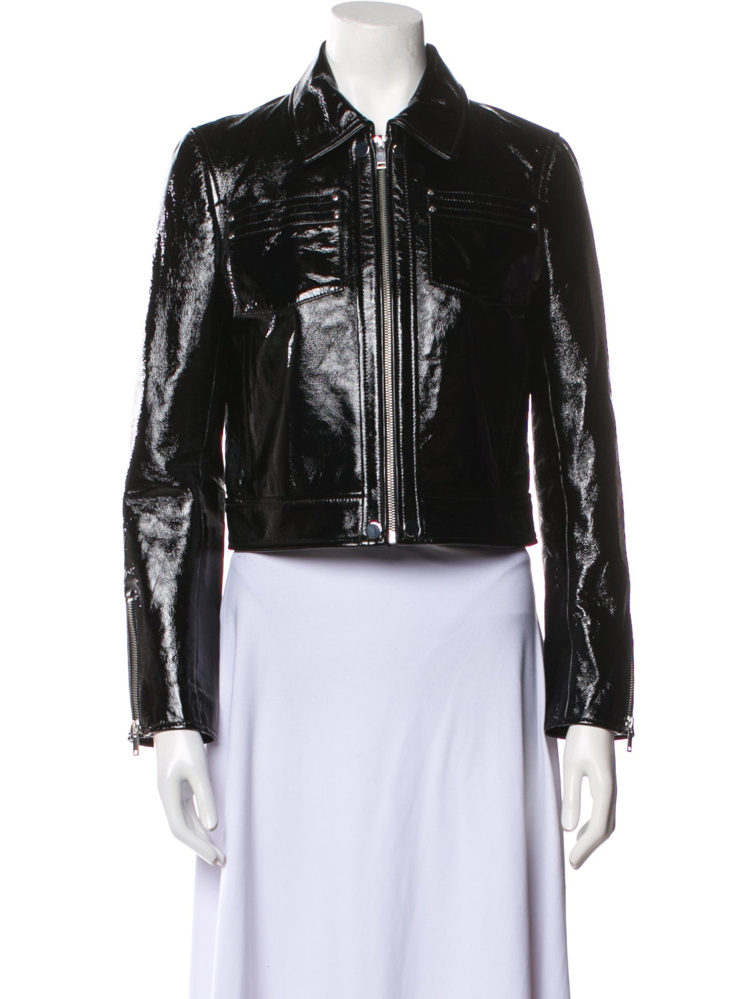 Maje Leather Biker Jacket w/ Tags - Black Jackets, Clothing - W2M158636 ...