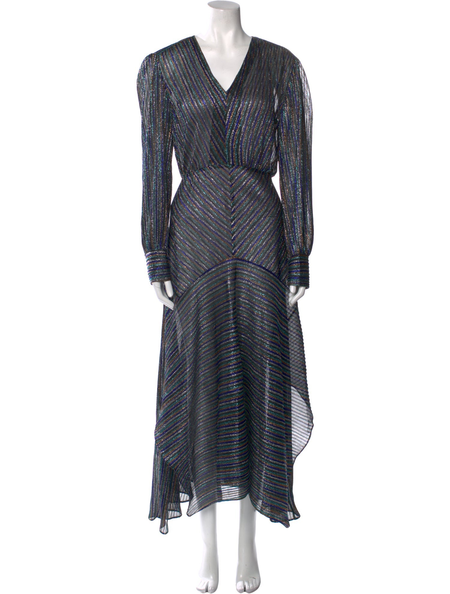 Maje Striped Long Dress - Black Dresses, Clothing - W2M161917 | The ...