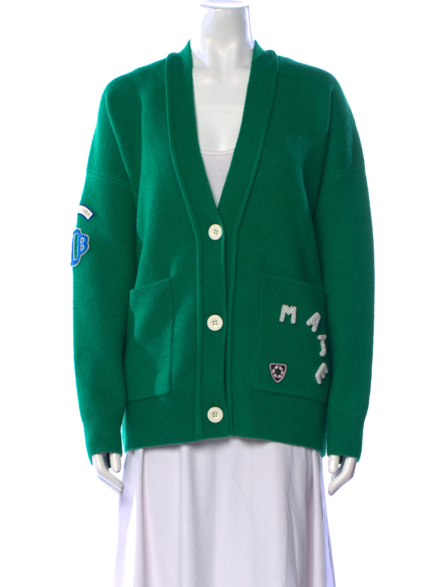 Maje V-Neck Sweater - Green Knitwear, Clothing - W2M162463 | The RealReal