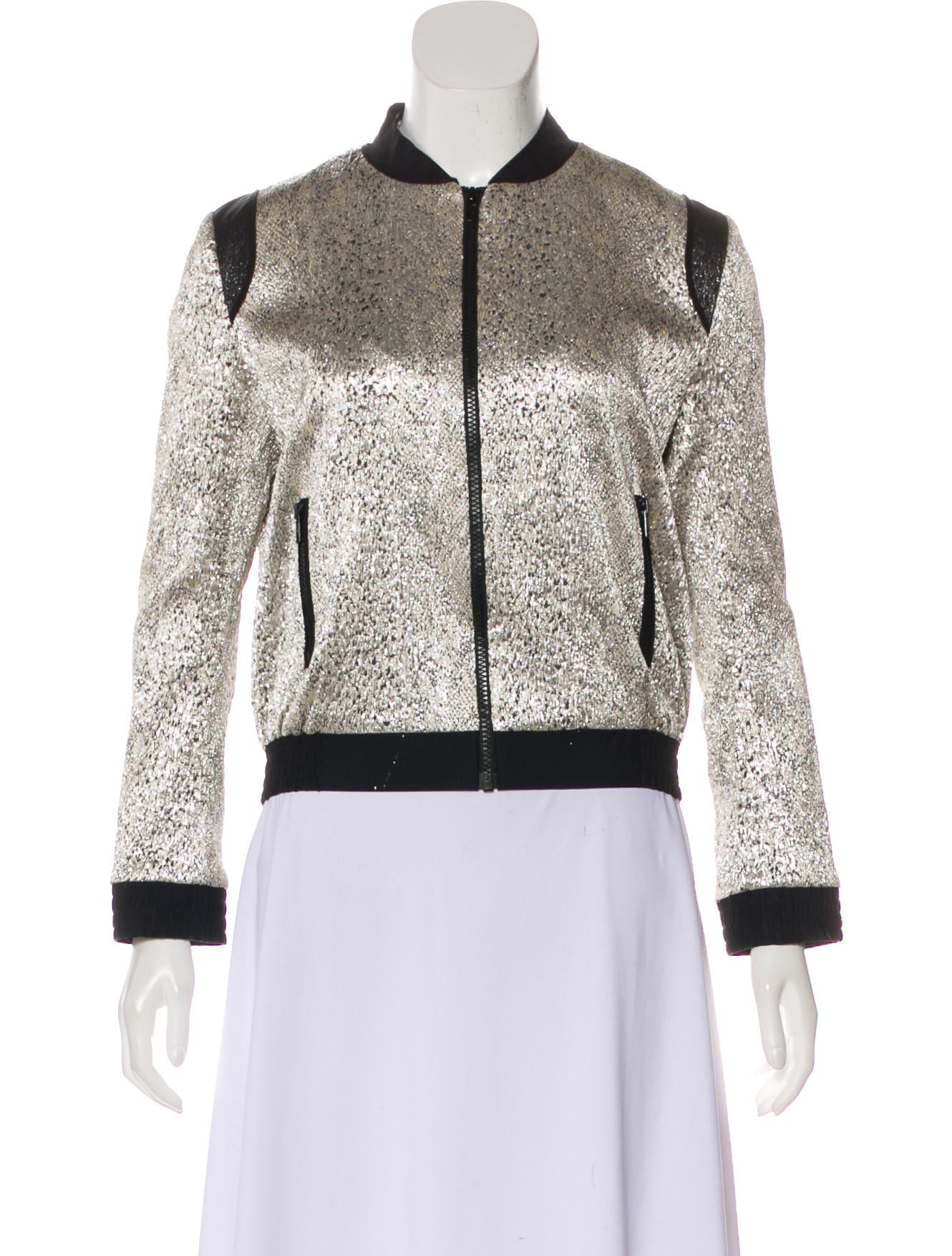 Maje Metallic Bomber Jacket - Clothing - W2M34224 | The RealReal