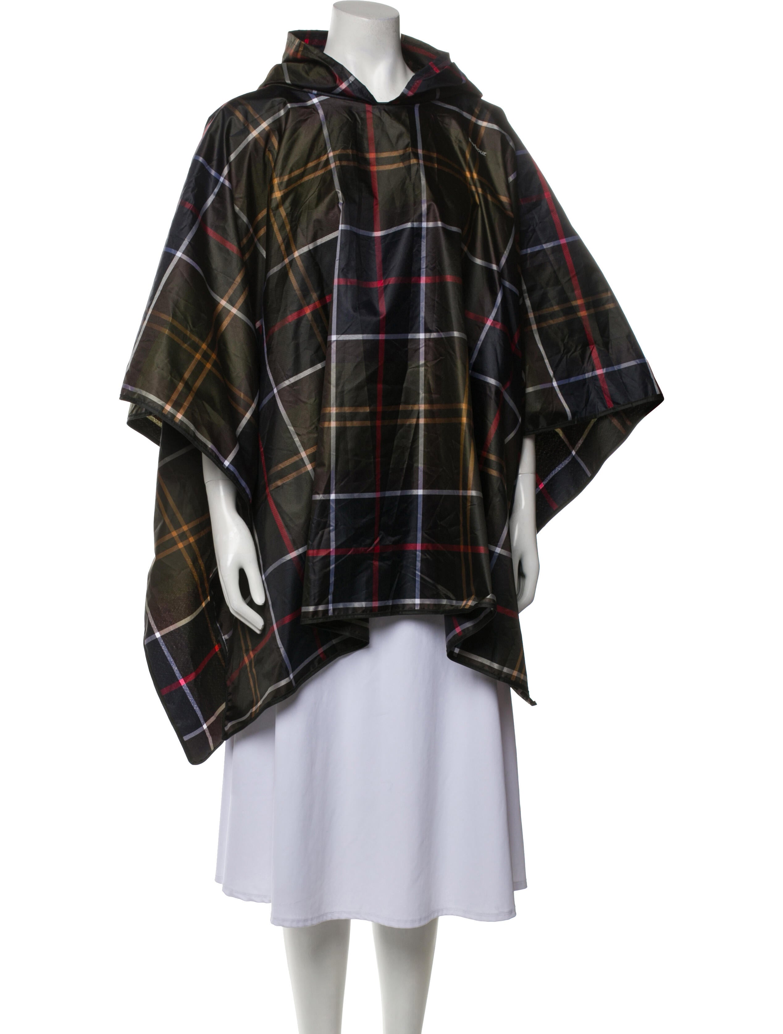 Barbour Plaid Print Poncho - Blue Coats, Clothing - W2U41570 | The RealReal