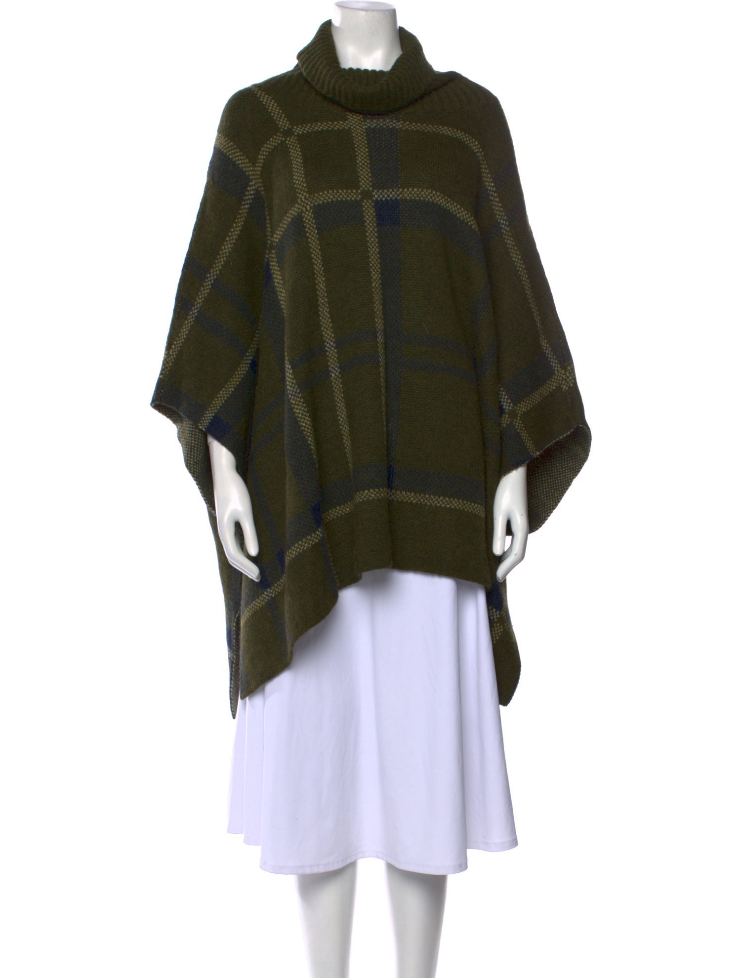 Barbour Plaid Print Poncho - Green Coats, Clothing - W2U42384 | The ...