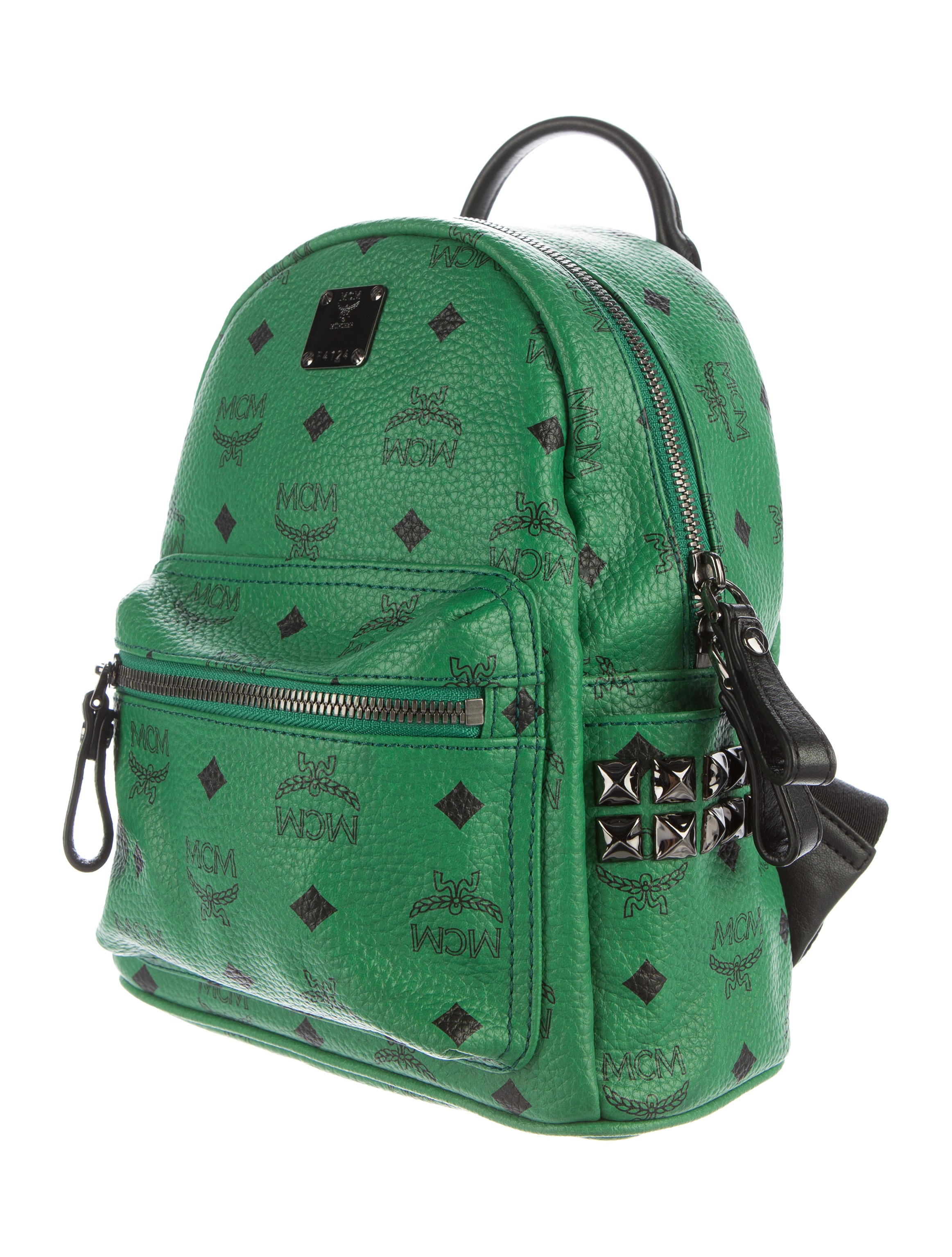 MCM Studded Small Stark Backpack - Green Backpacks, Handbags - W3021232 ...