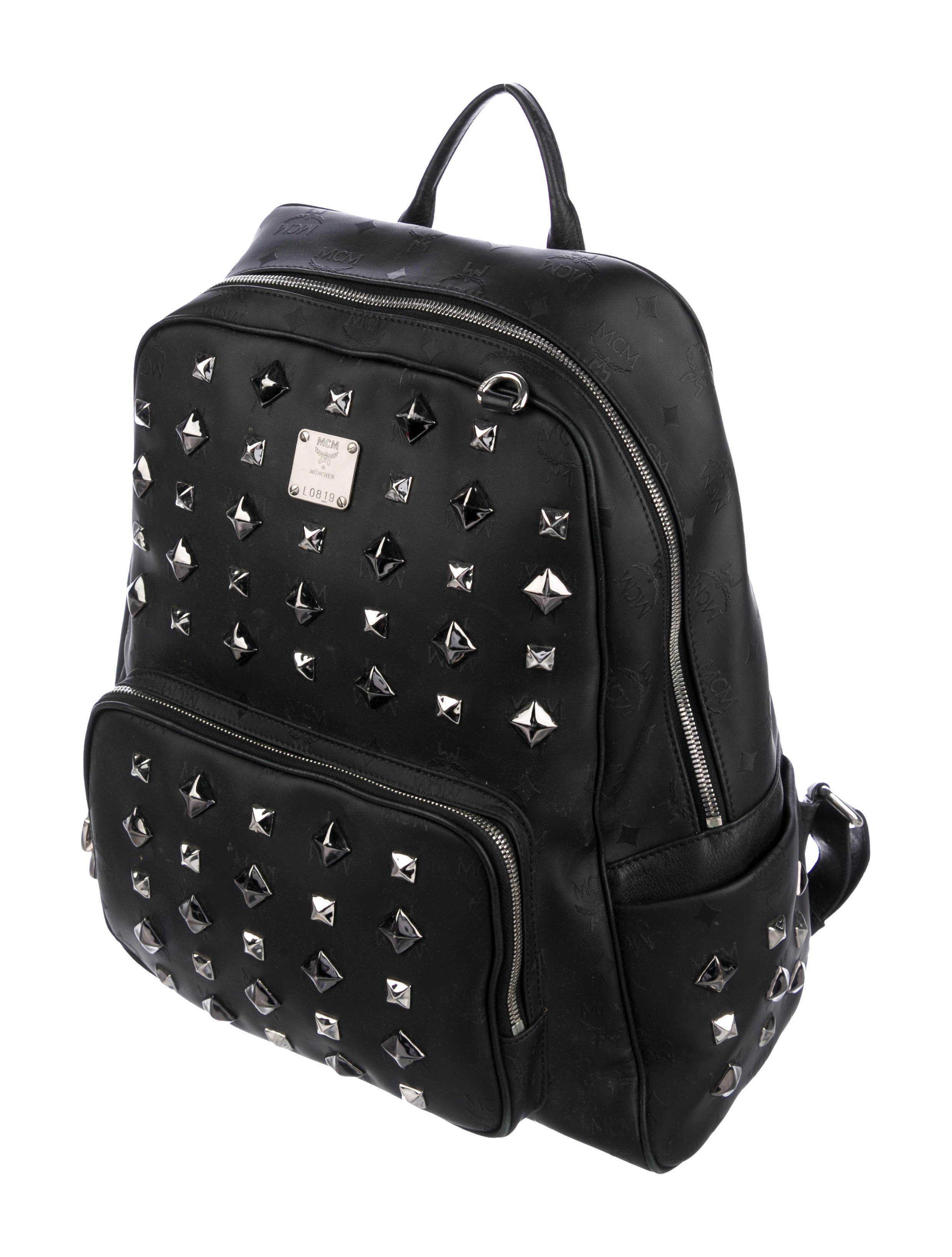 MCM Studded Visetos Backpack - Black Backpacks, Handbags - W3024128 ...