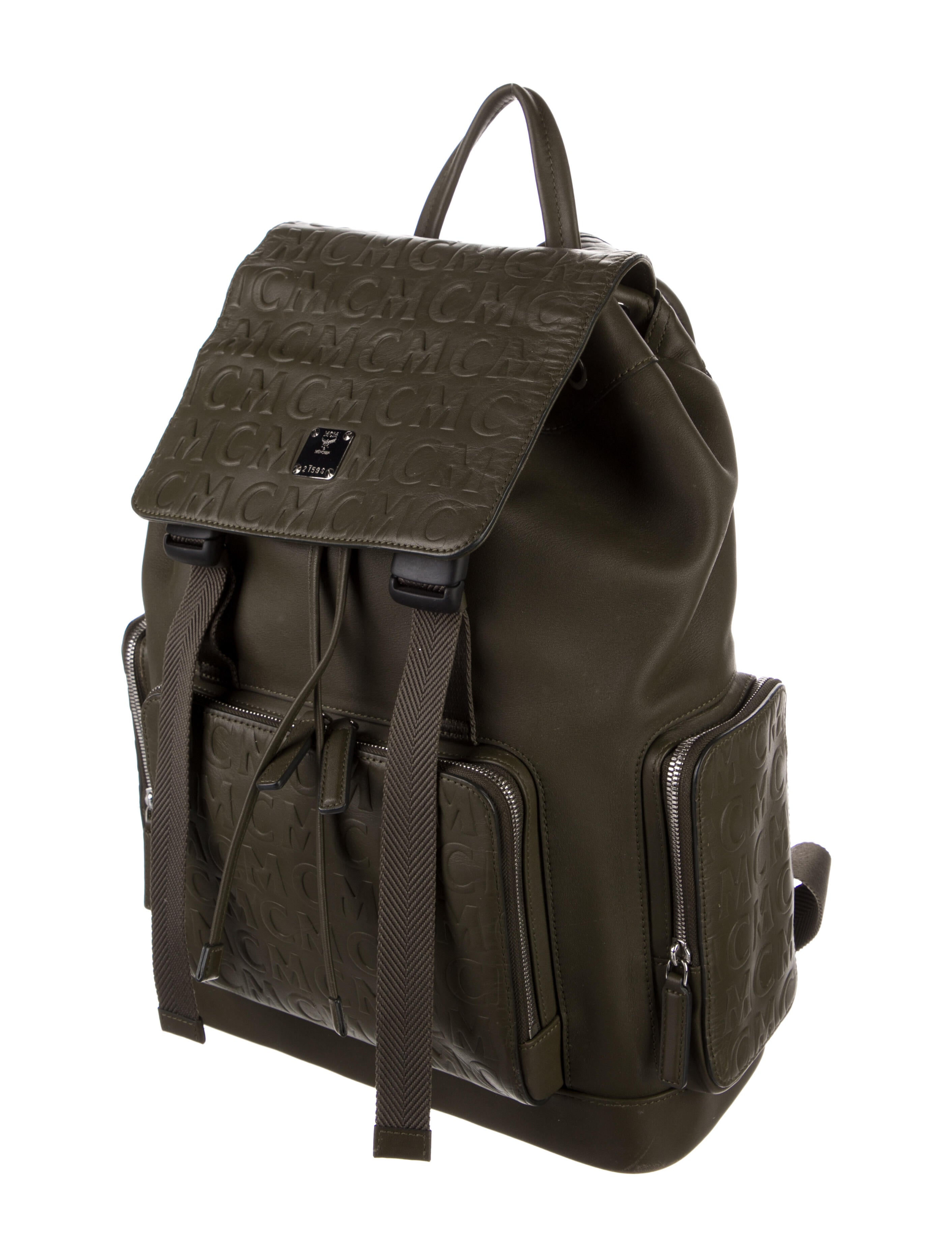 MCM Leather Brandenburg Backpack - Green Backpacks, Bags - W3039717 ...