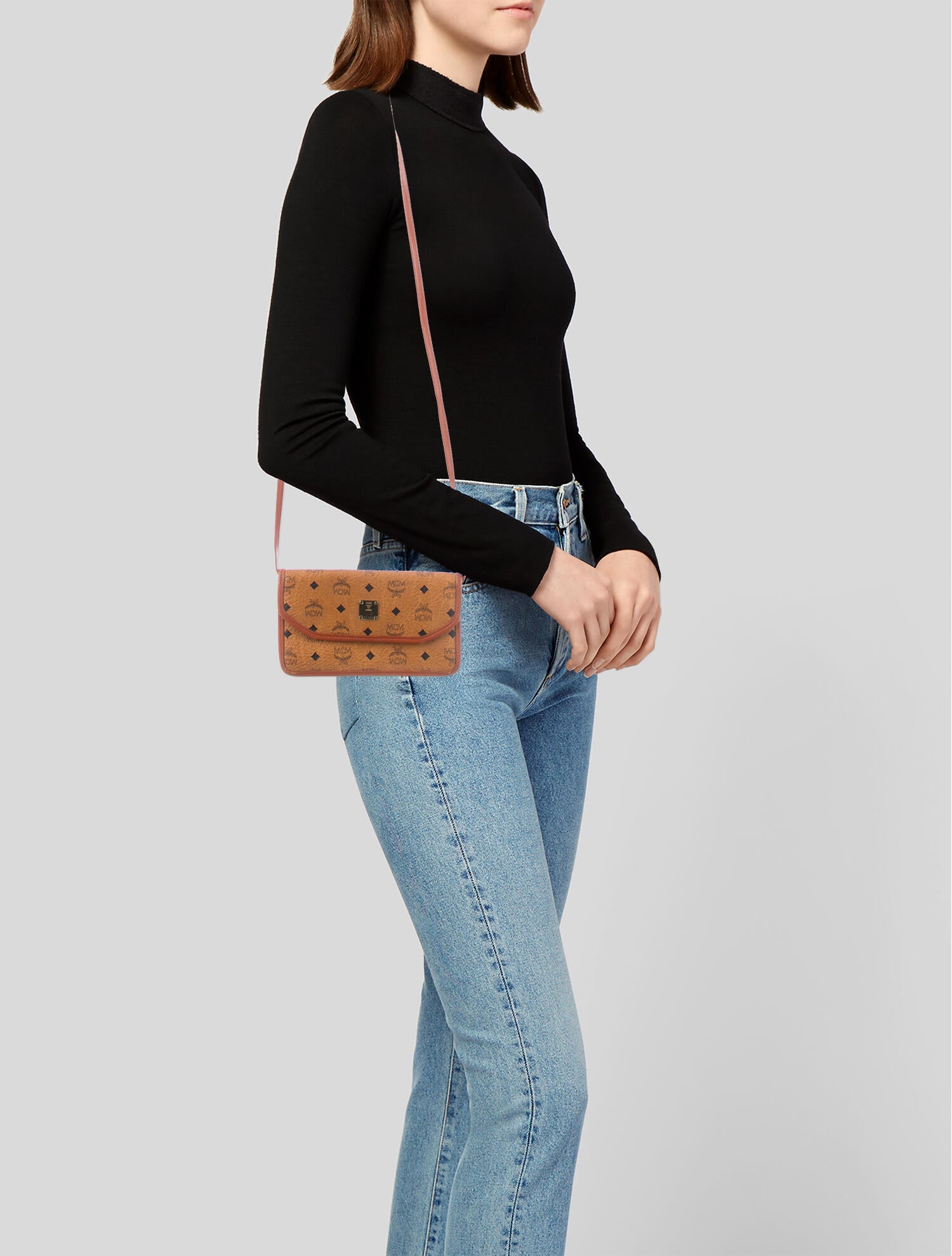 MCM Monogram Round Crossbody Bag - Brown Crossbody Bags, Handbags ...