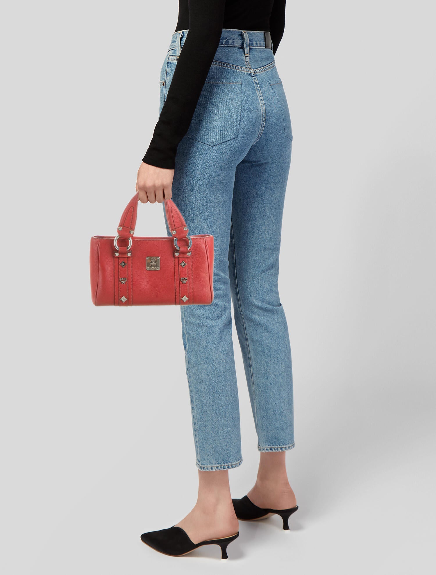 MCM Grained Leather Handle Bag - Orange Handle Bags, Handbags ...