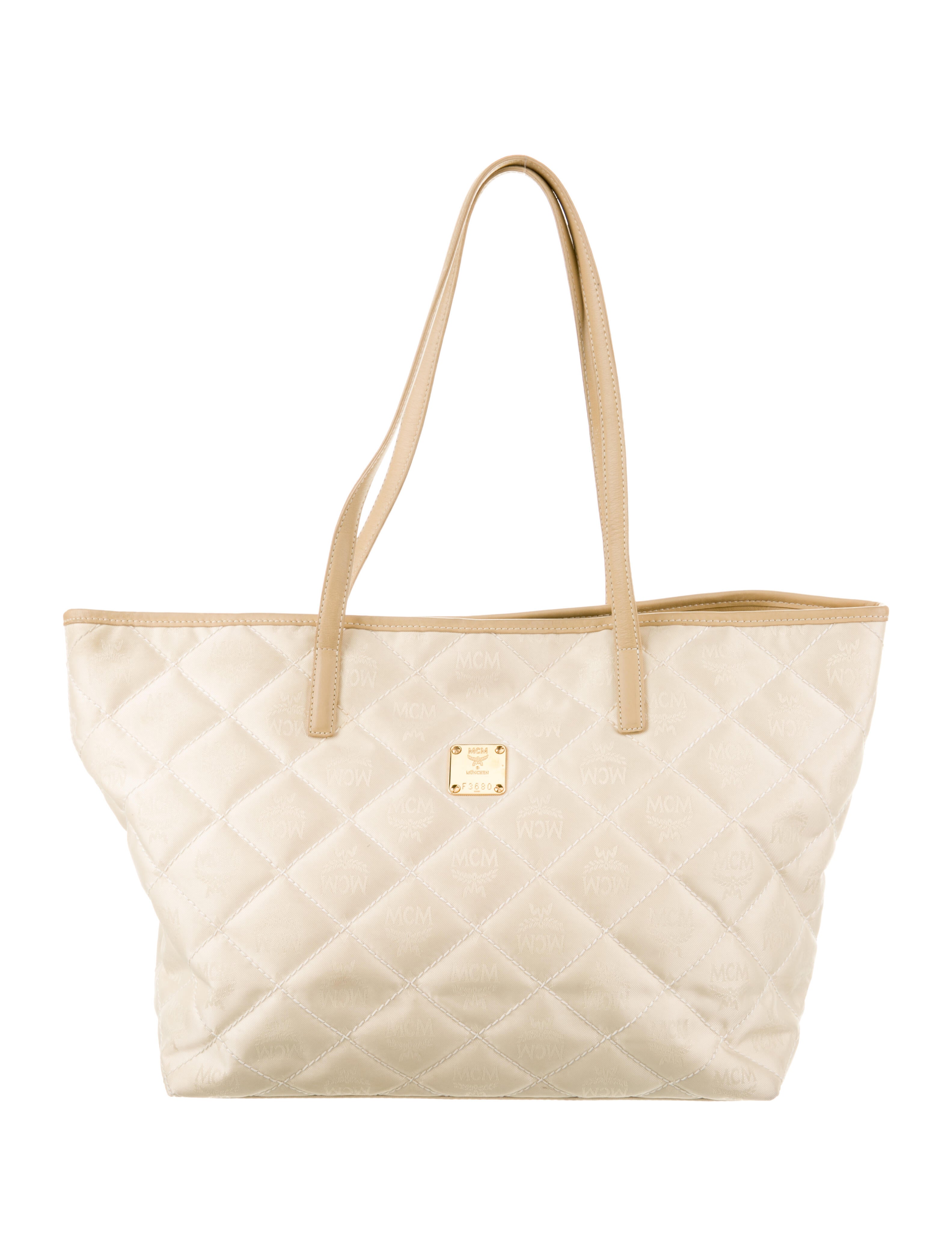 MCM Leather Trimmed Quilted Tote - Neutrals Totes, Handbags - W3041807 ...