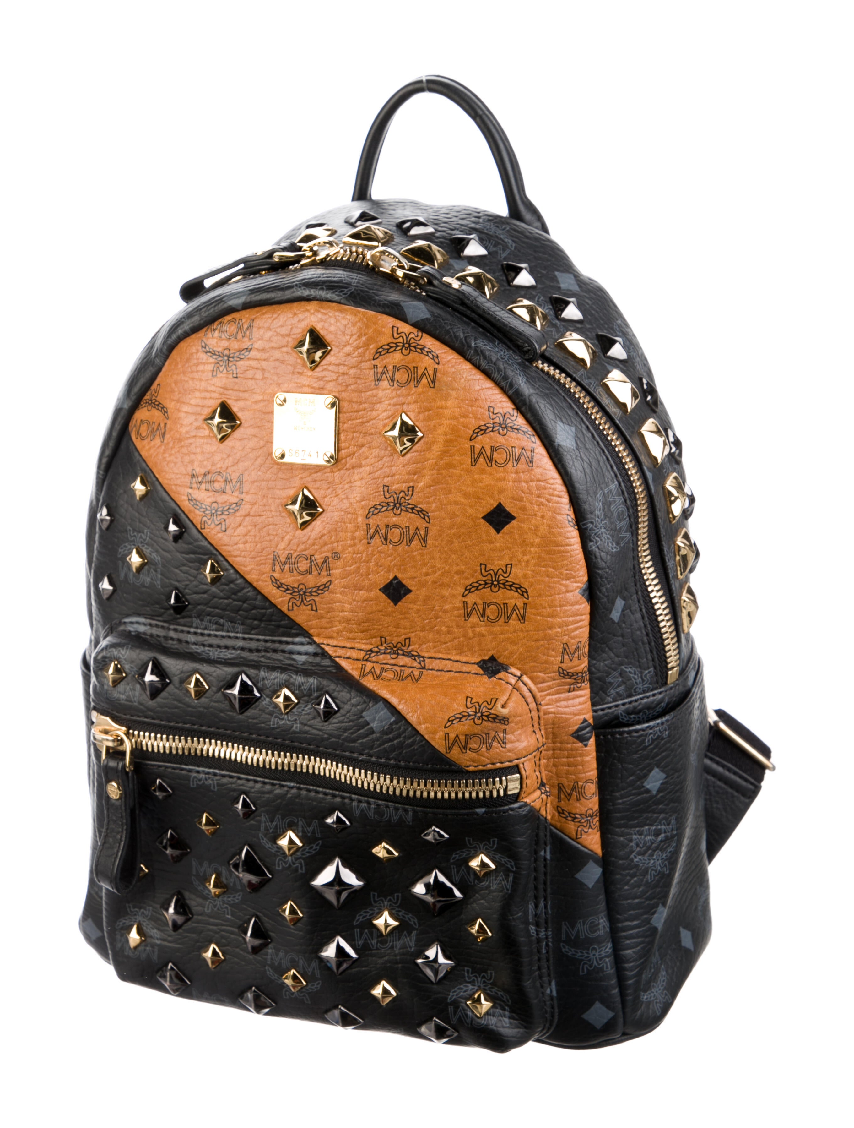 MCM Visetos Studded Backpack - Black Backpacks, Handbags - W3042308 ...