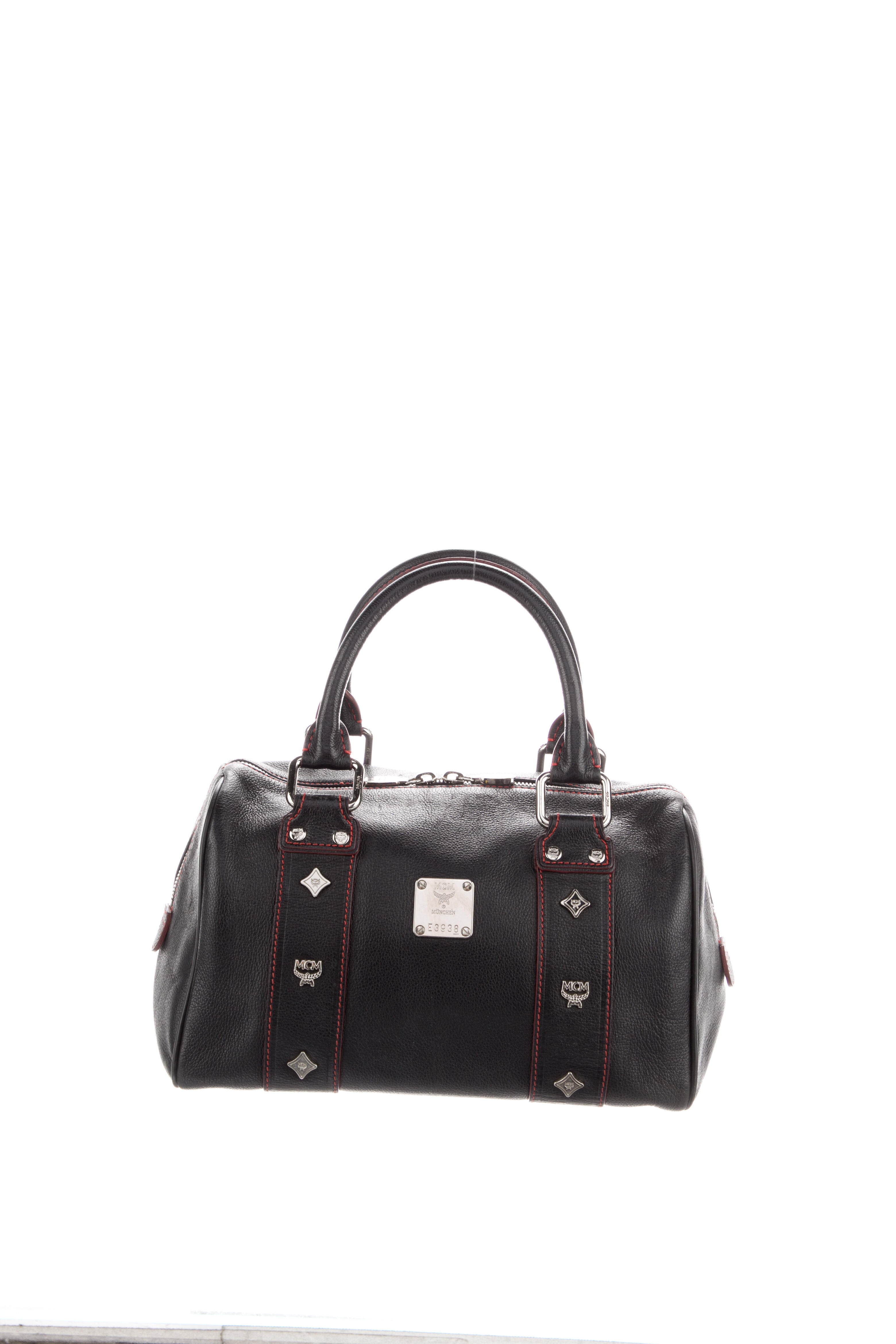 MCM Small Monogrammed Duffle Bag - Black Handle Bags, Handbags ...