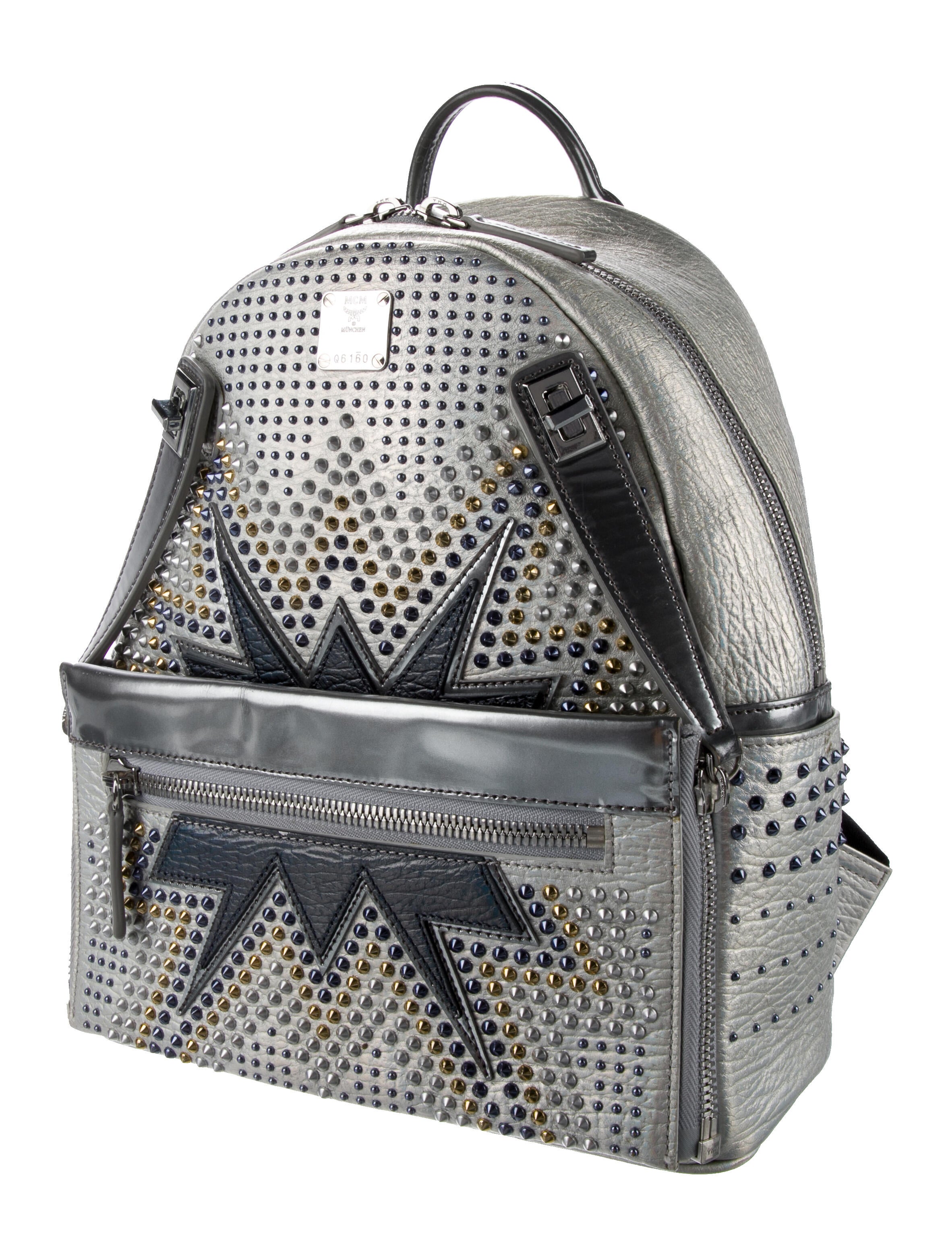 MCM Extra Mini Special Stark Backpack - Silver Backpacks, Handbags ...