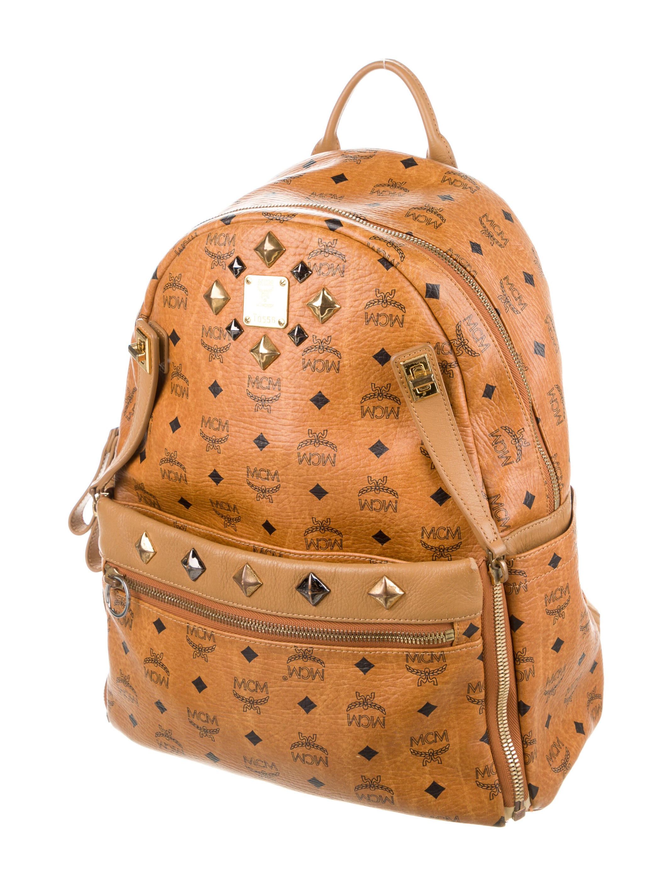 MCM Studded Visetos Backpack - Neutrals Backpacks, Bags - W3042516 ...