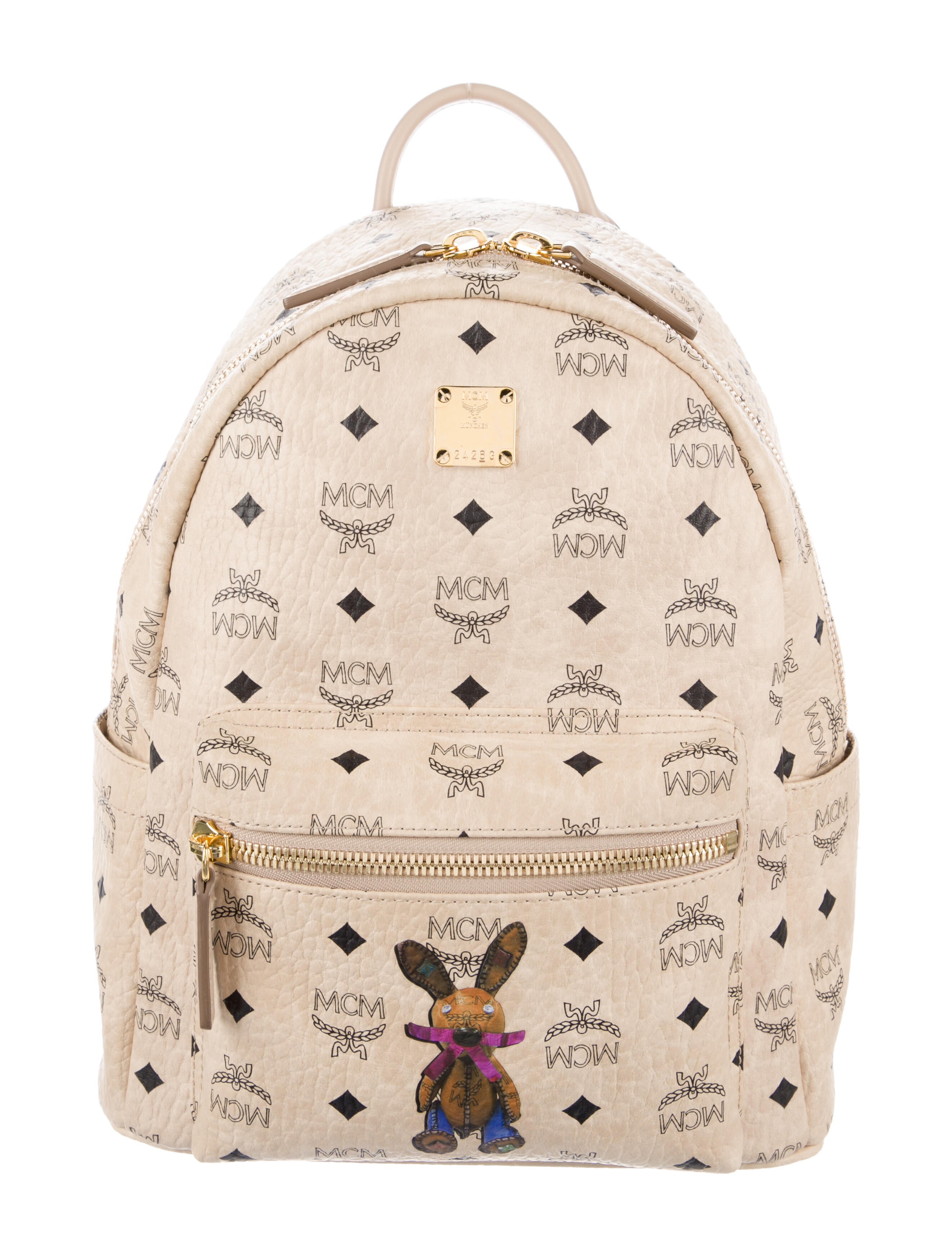 MCM Visetos Stark Rabbit Backpack - Neutrals Backpacks, Handbags ...