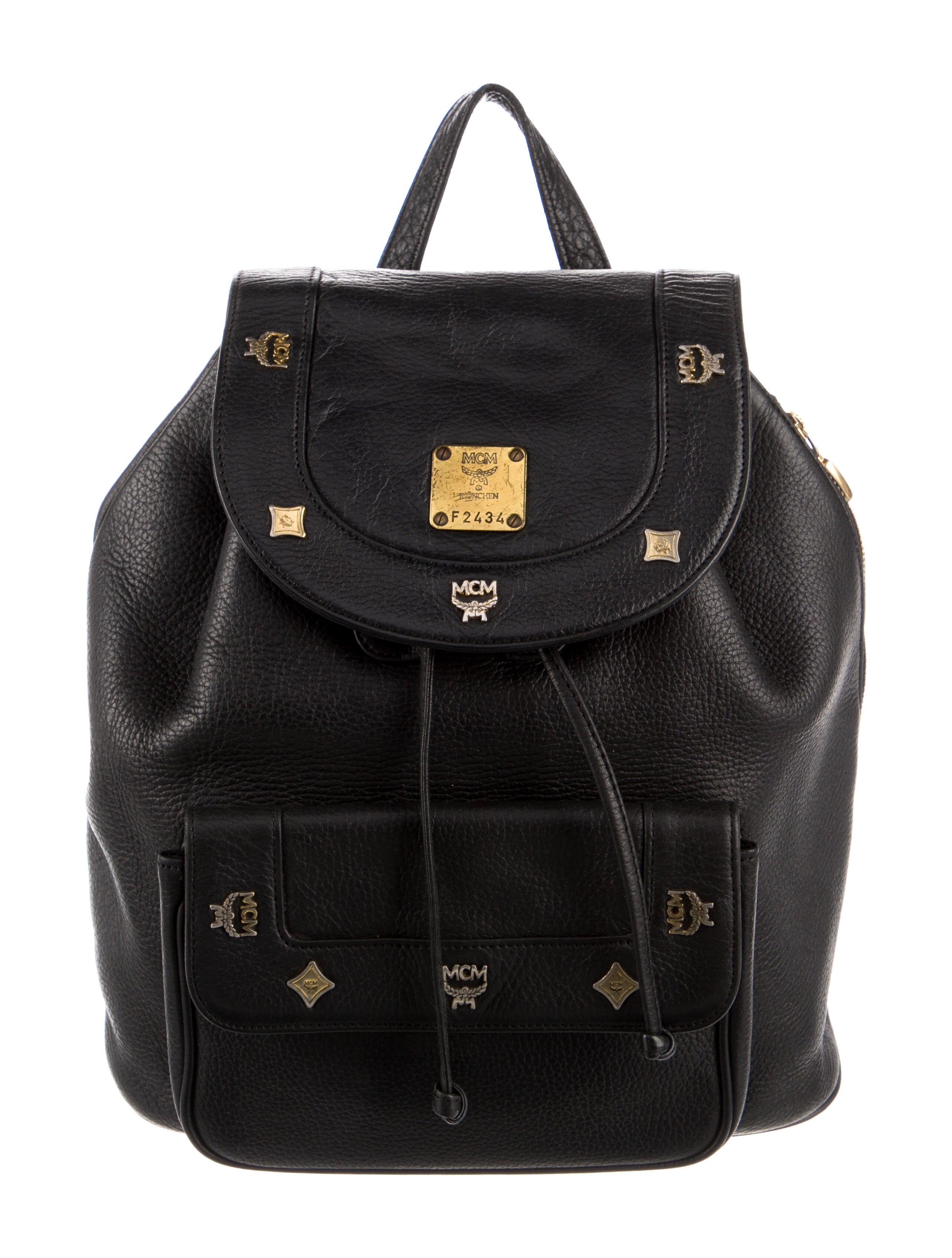 MCM Leather Logo Backpack - Black Backpacks, Handbags - W3042988 | The ...