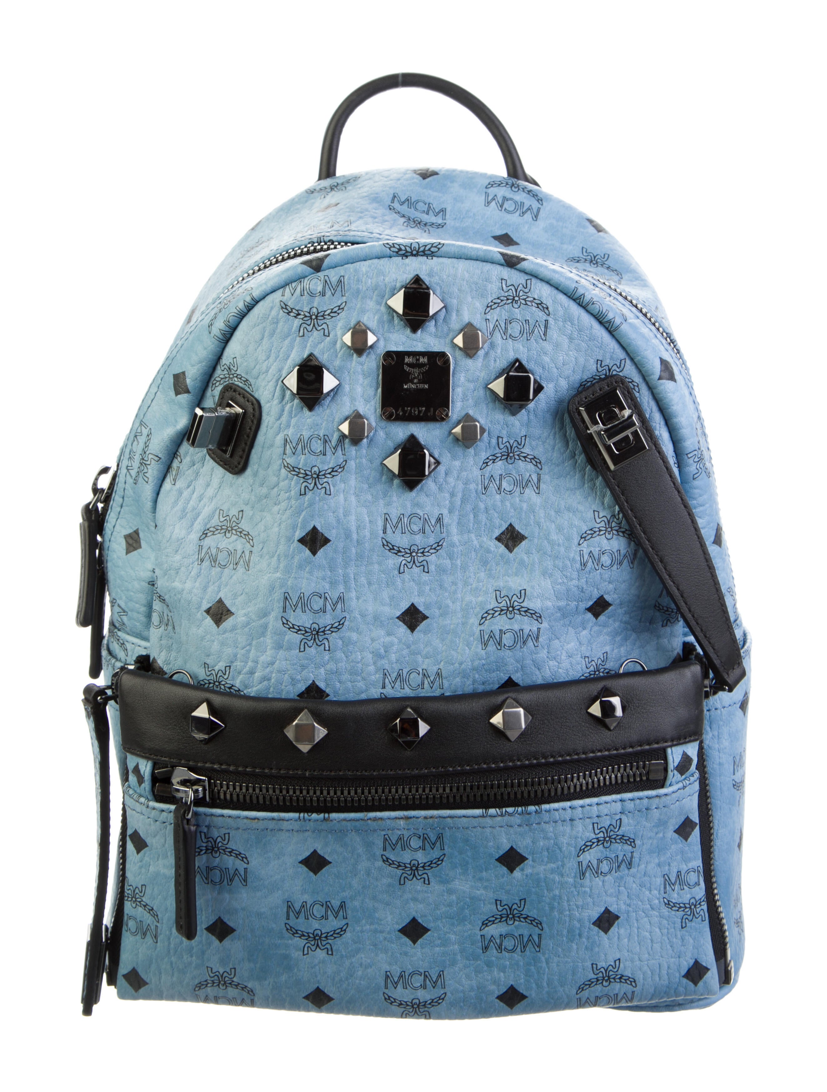 MCM Leather Top Handle Backpack - Blue Backpacks, Handbags - W3038487 ...