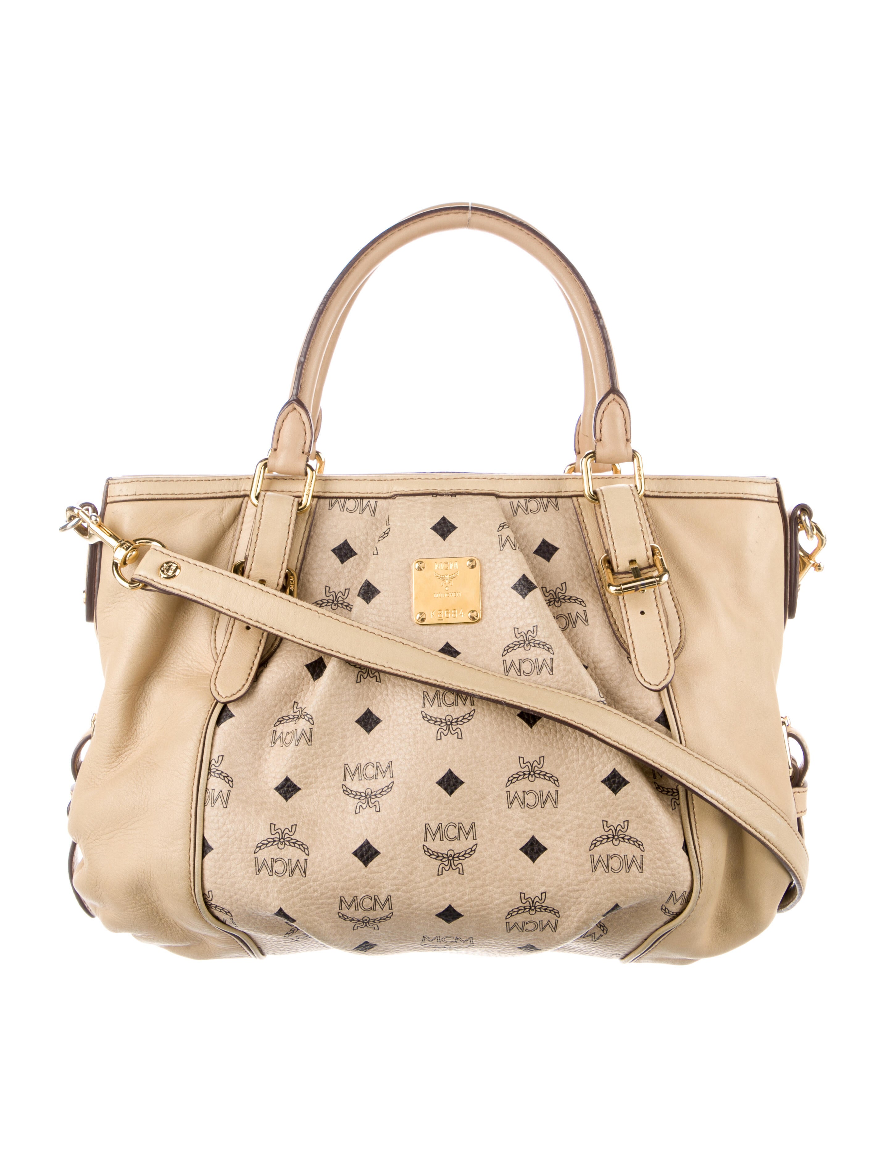 MCM Leather-Trimmed Visetos Tote - Neutrals Totes, Handbags - W3043737 ...