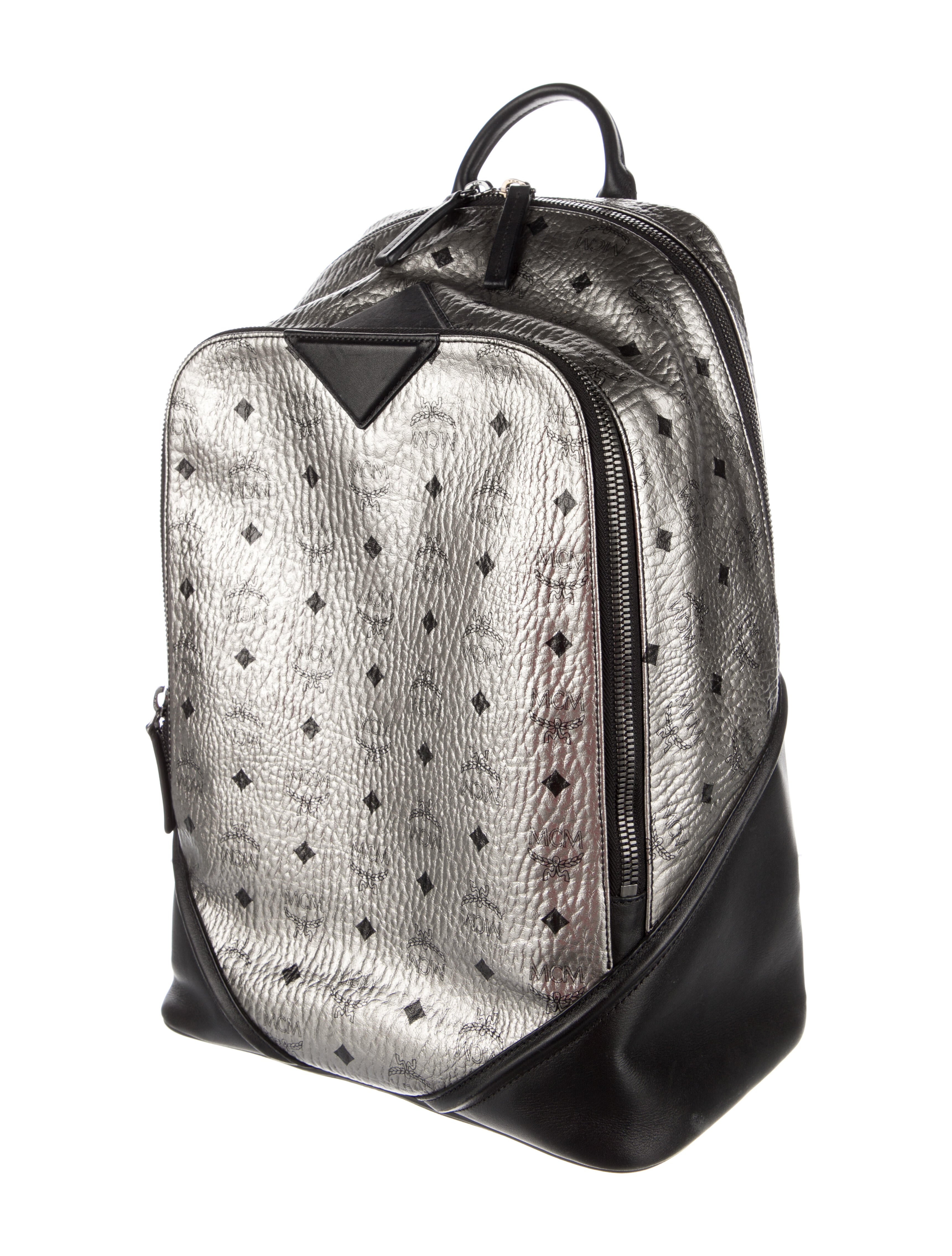 MCM Medium Visetos Duke Backpack - Silver Backpacks, Bags - W3043769 ...