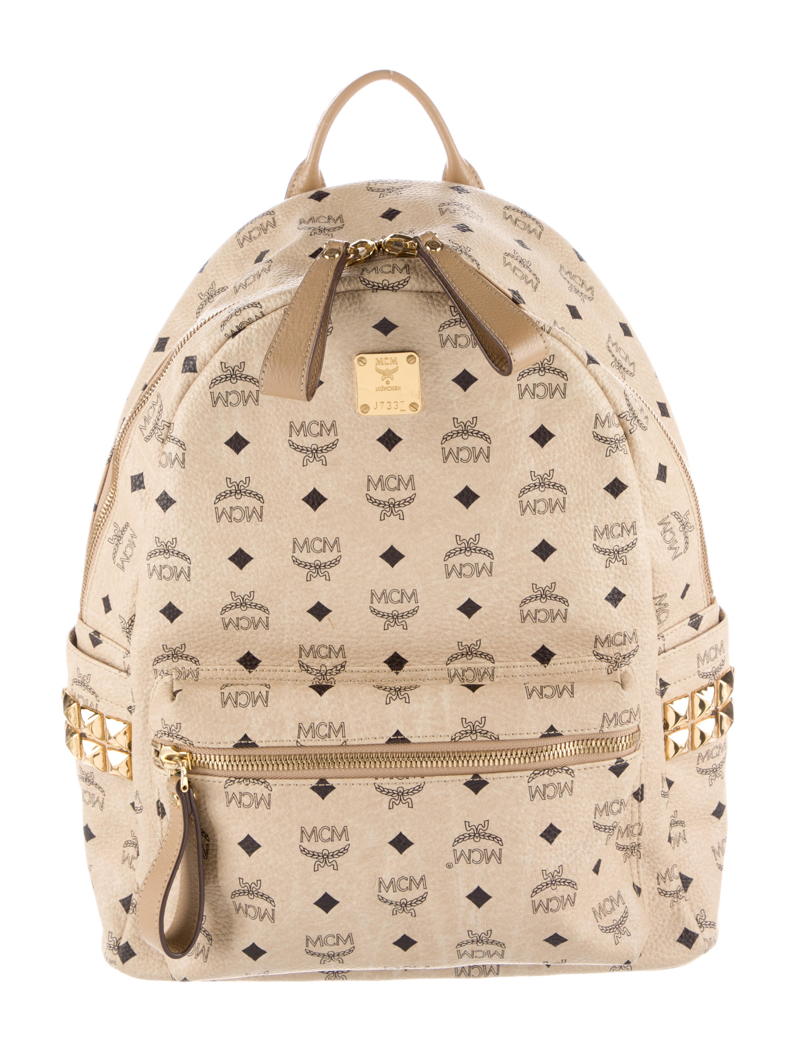 MCM Stark M Stud Backpack - Burgundy Backpacks, Handbags - W3024278 ...