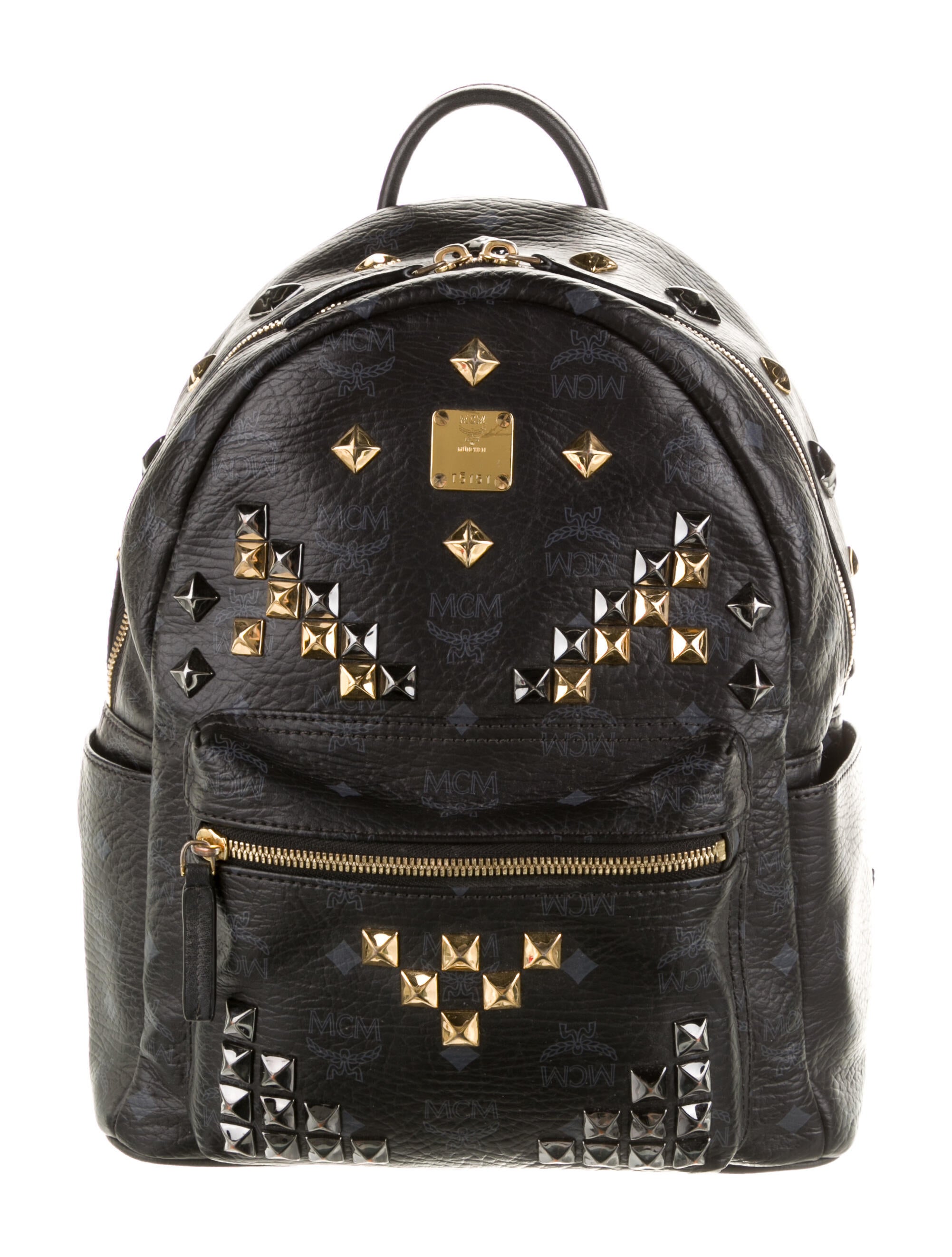 MCM Studded Visetos Backpack - Black Backpacks, Handbags - W3044629 ...
