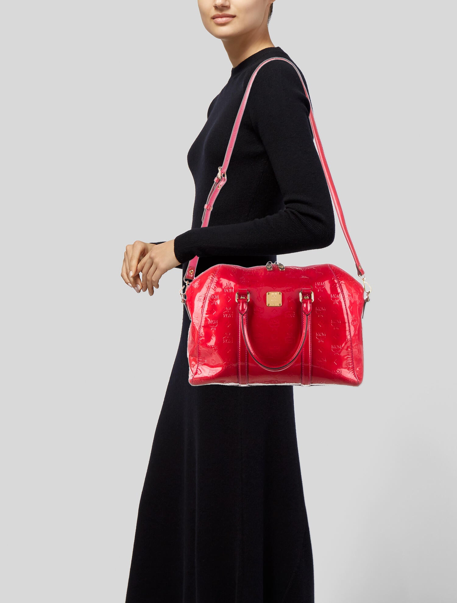 MCM Grained Leather Handle Bag - Orange Handle Bags, Handbags ...
