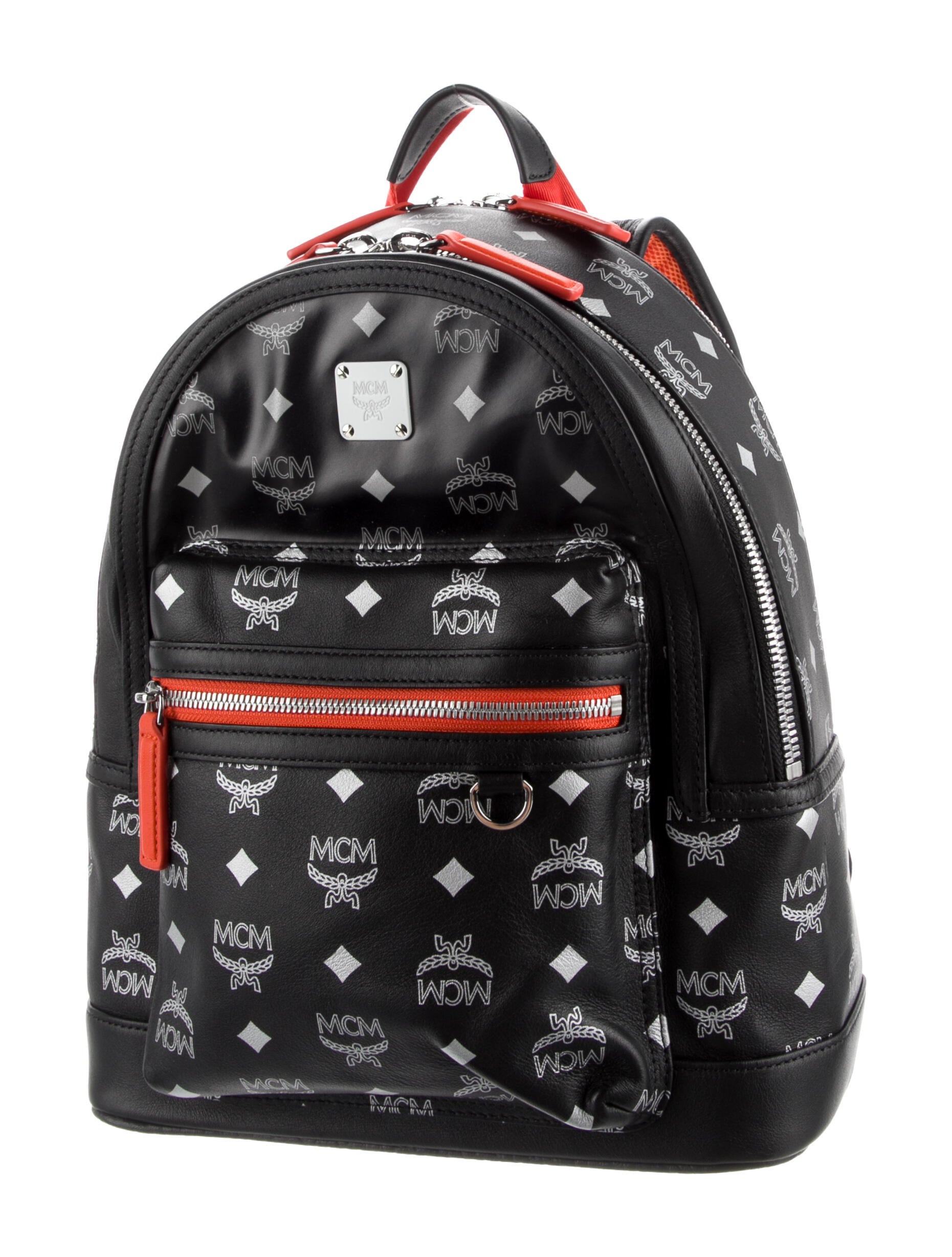 MCM Visetos Leather Backpack w/ Tags - Black Backpacks, Handbags ...