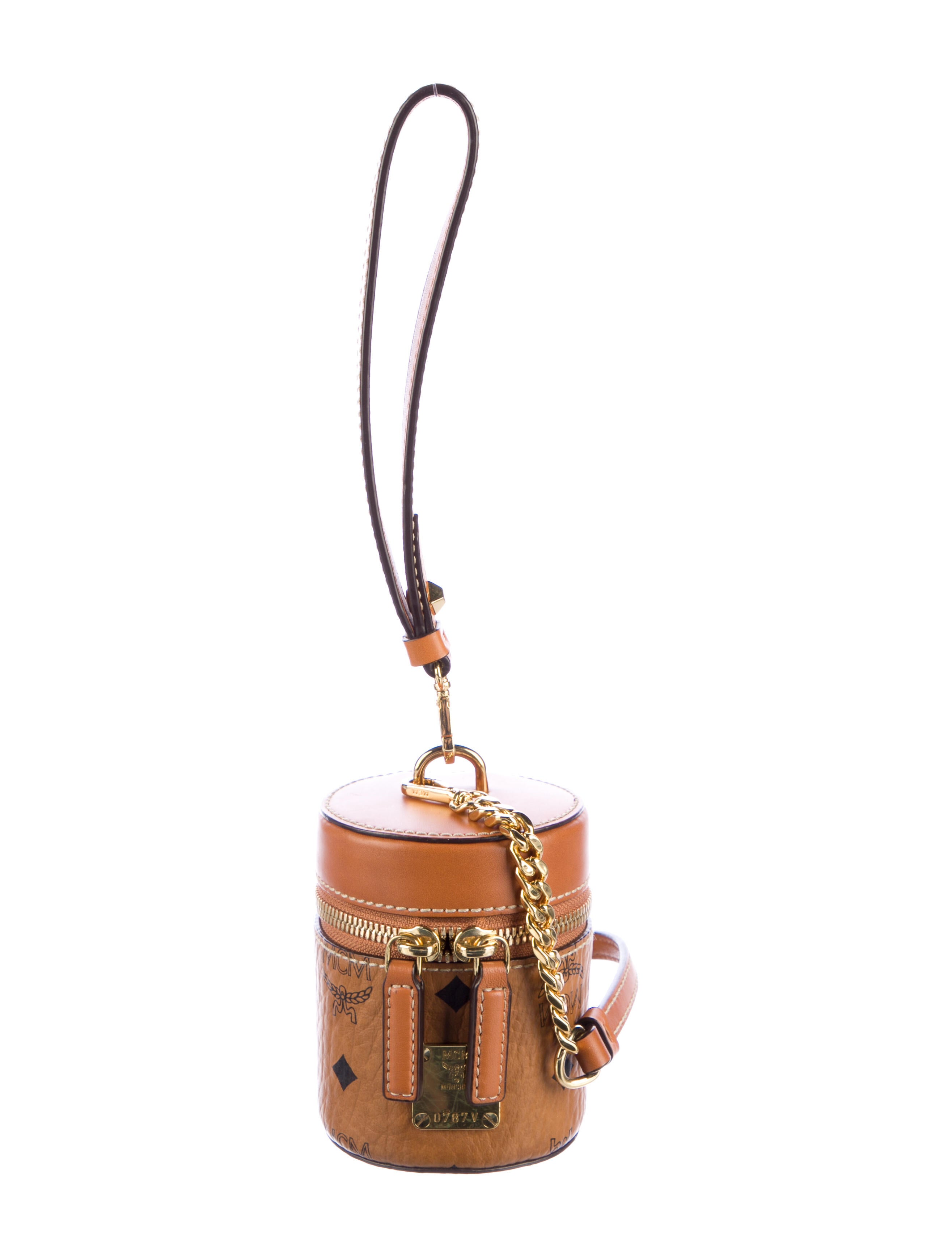 MCM Visetos Cylinder Crossbody Bag - Brown Crossbody Bags, Handbags ...