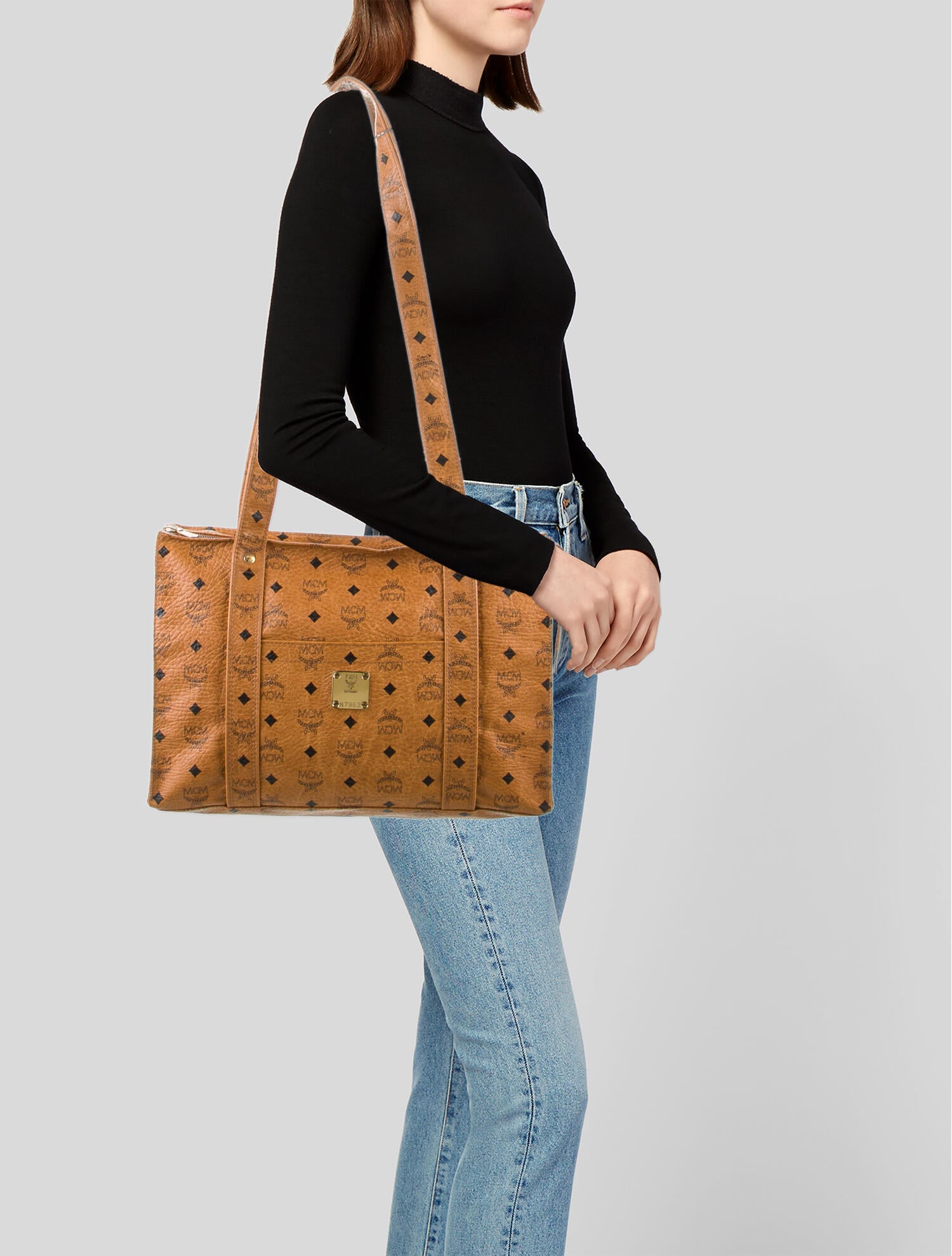 MCM Large Reversible Visetos Liz Tote - Brown Totes, Handbags ...