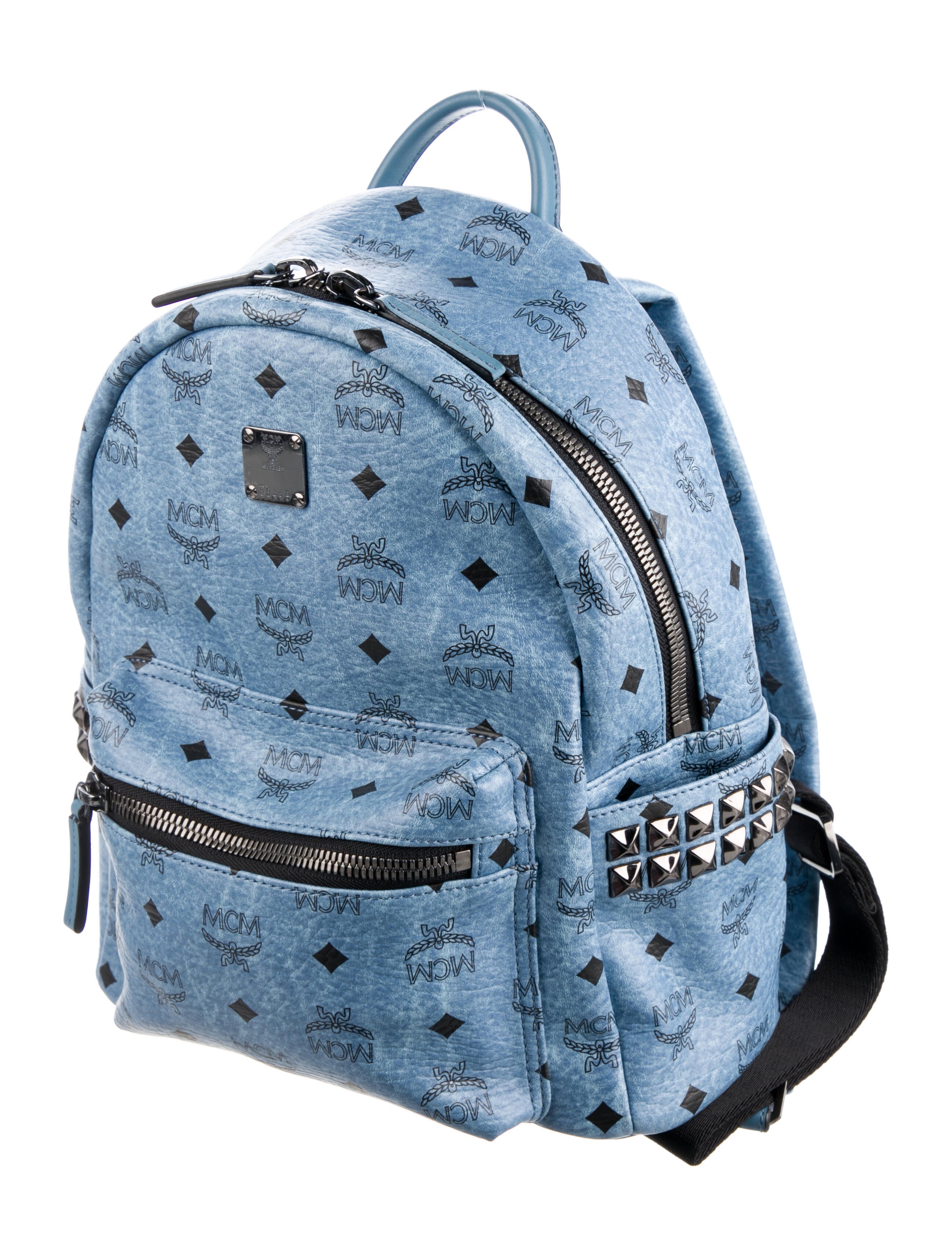 MCM Leather Top Handle Backpack - Blue Backpacks, Handbags - W3038487 ...