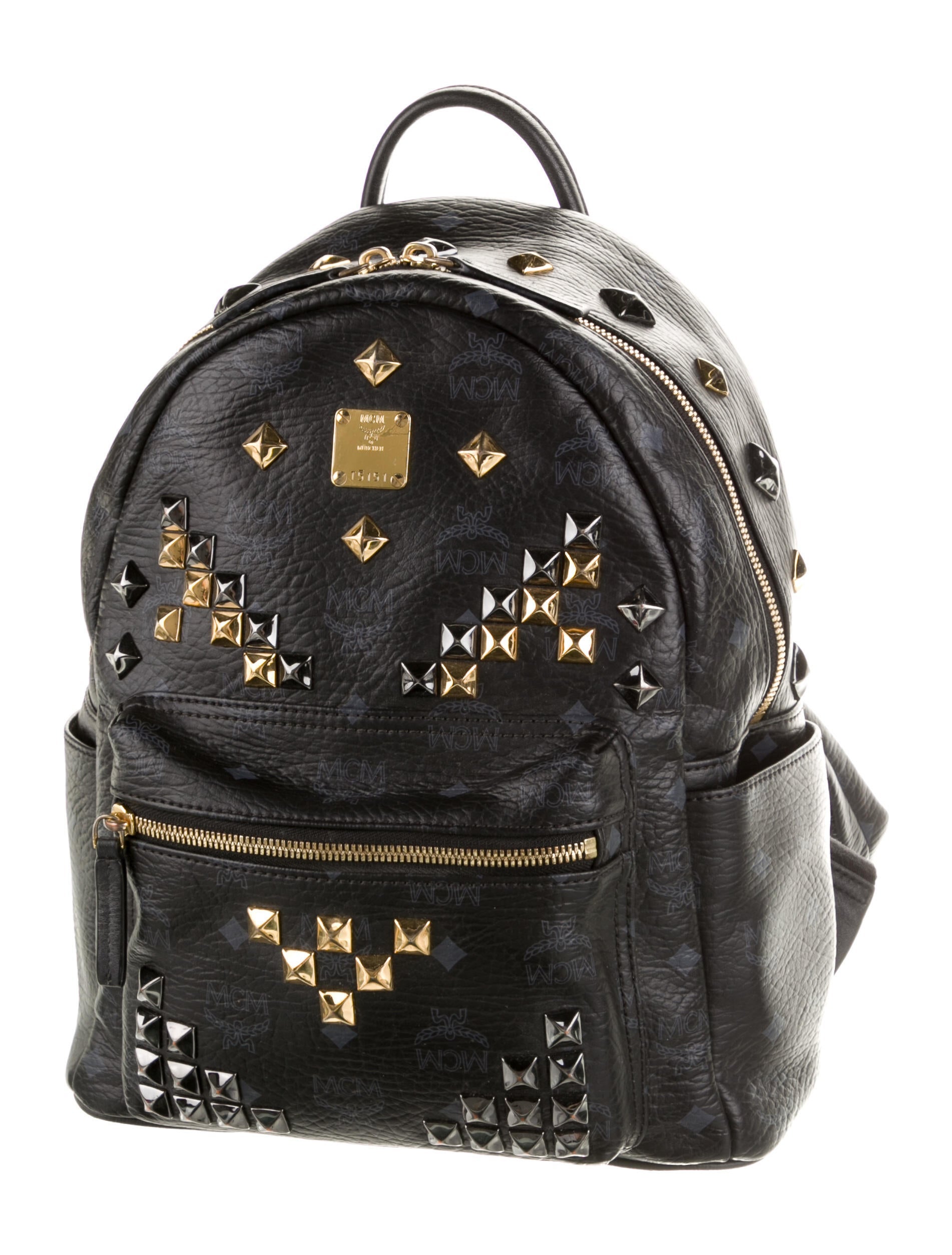 MCM Small Embossed Visetos Backpack - Brown Backpacks, Handbags ...