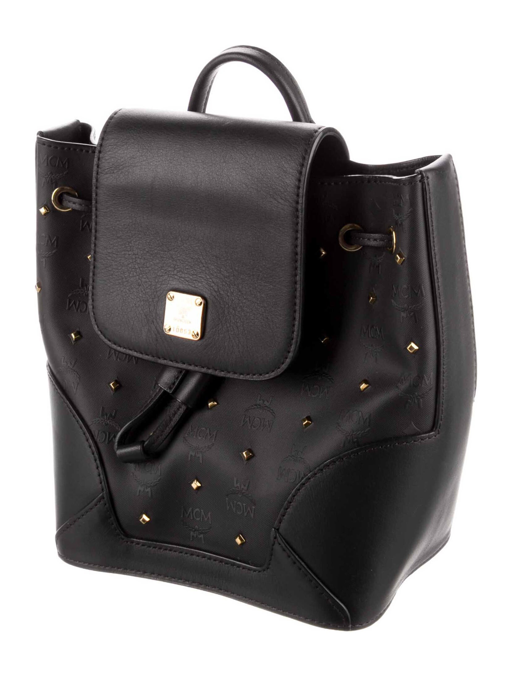 MCM Leather Backpack - Black Backpacks, Handbags - W3046021 | The RealReal