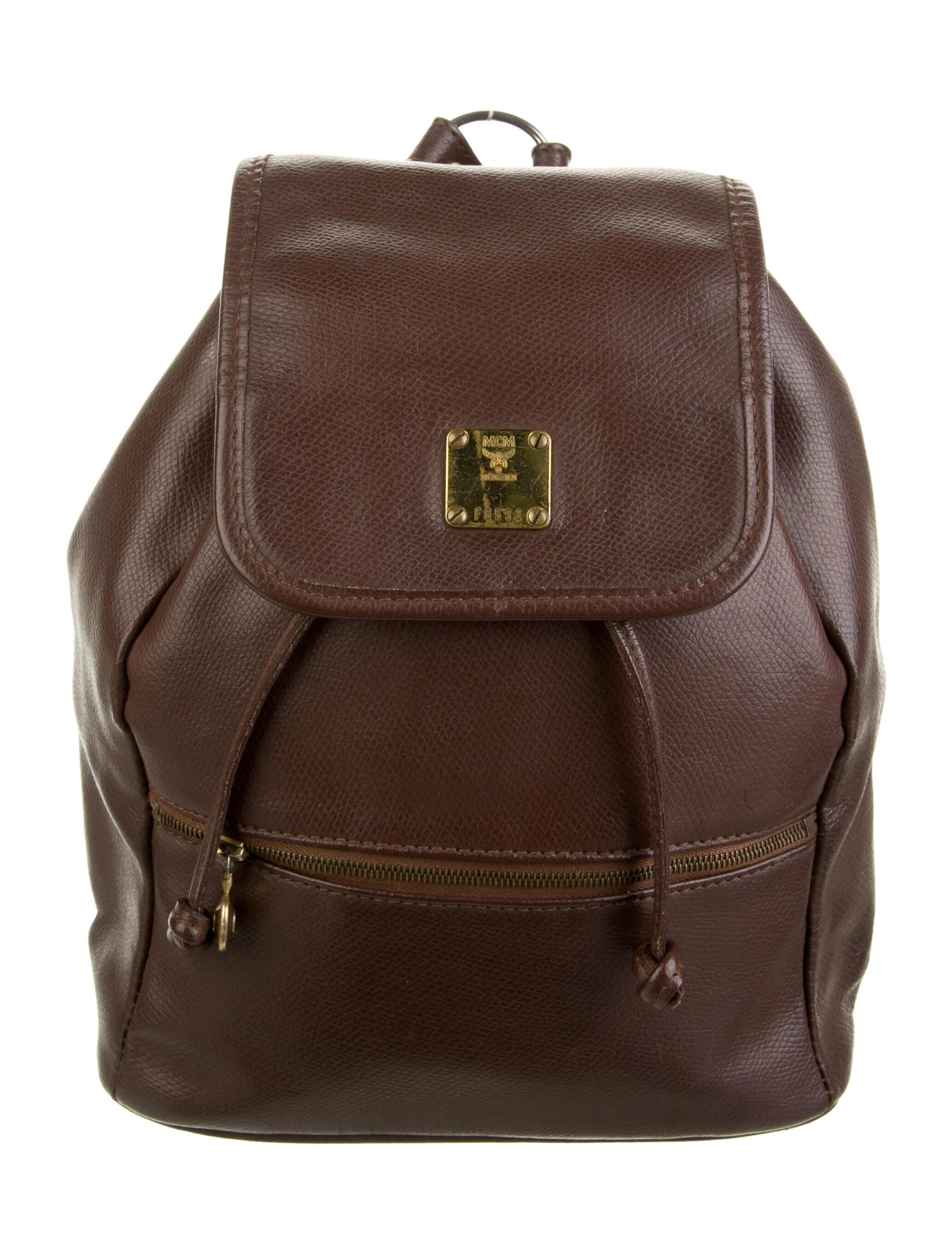 MCM Muchen Embossed Amour Backpack - Brown Backpacks, Handbags ...