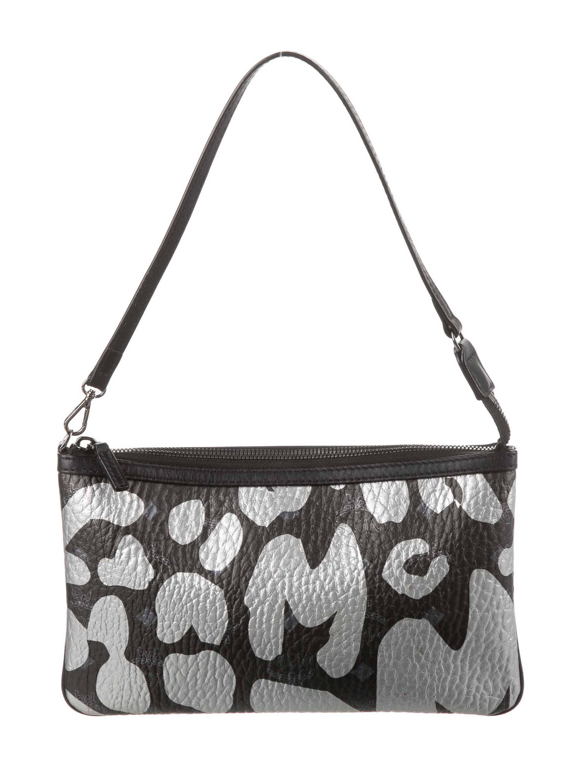 MCM Metallic Print Visetos Clutch - Black Clutches, Handbags - W3046264 ...