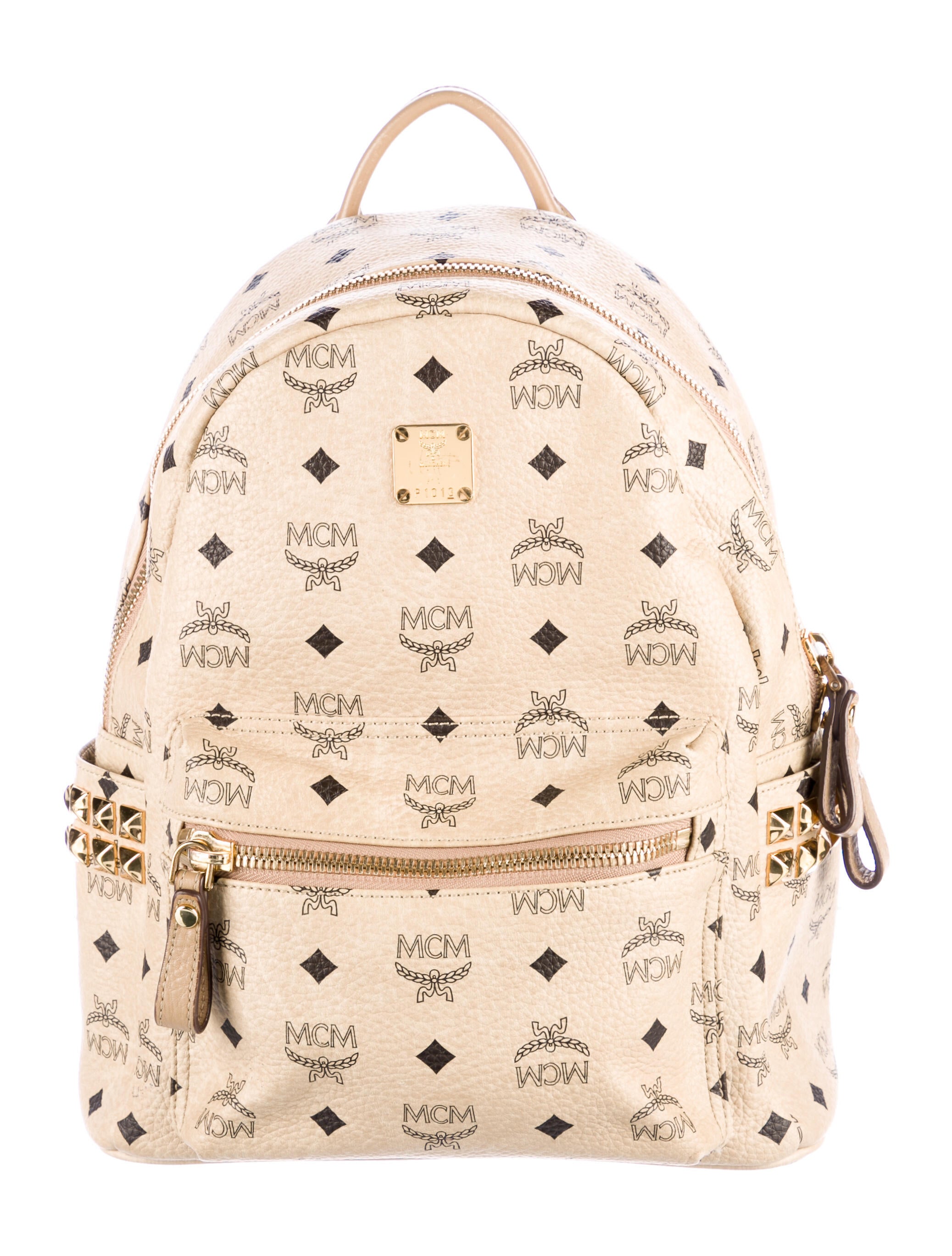 MCM Muchen Embossed Amour Backpack - Brown Backpacks, Handbags ...