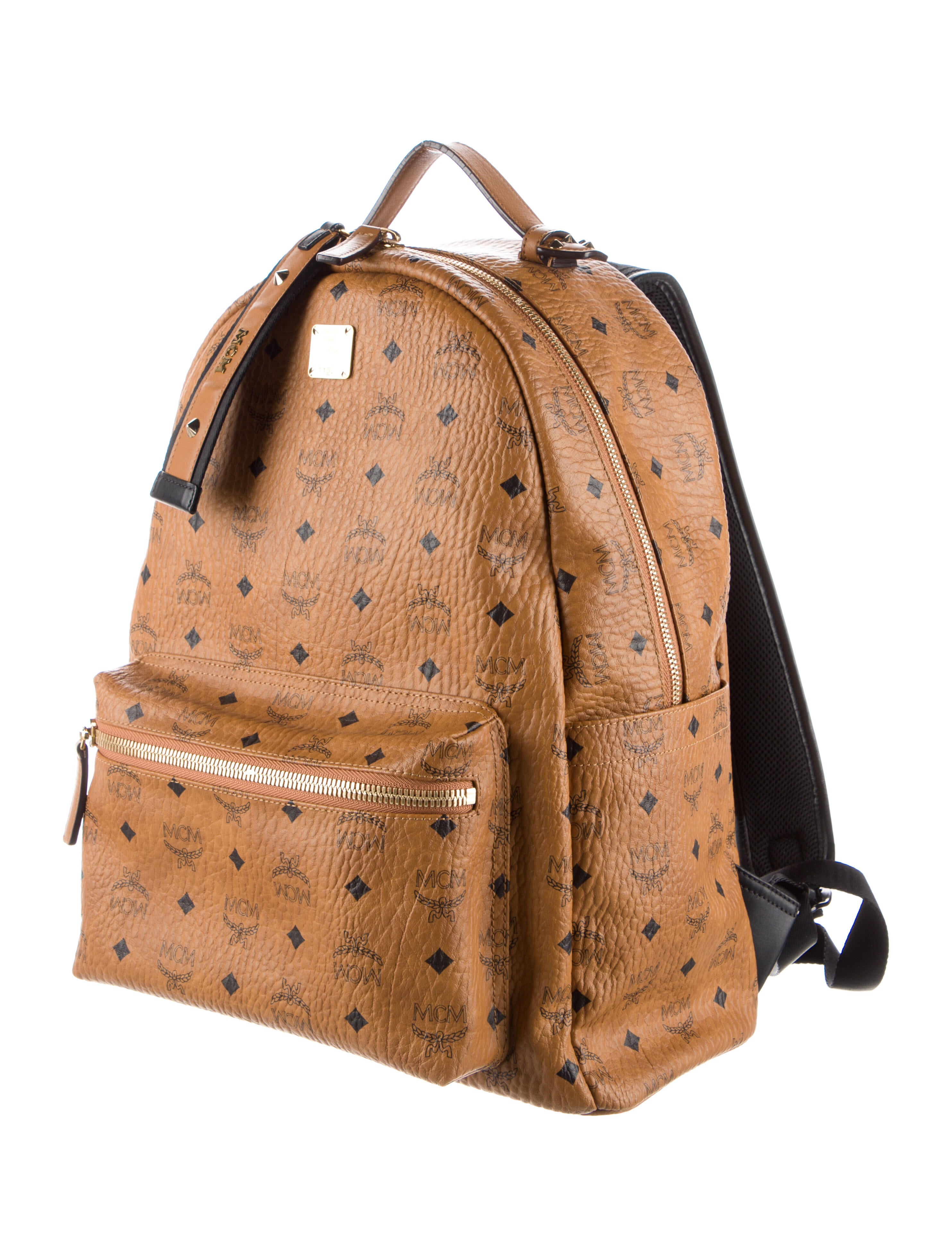 MCM Muchen Embossed Amour Backpack - Brown Backpacks, Handbags ...