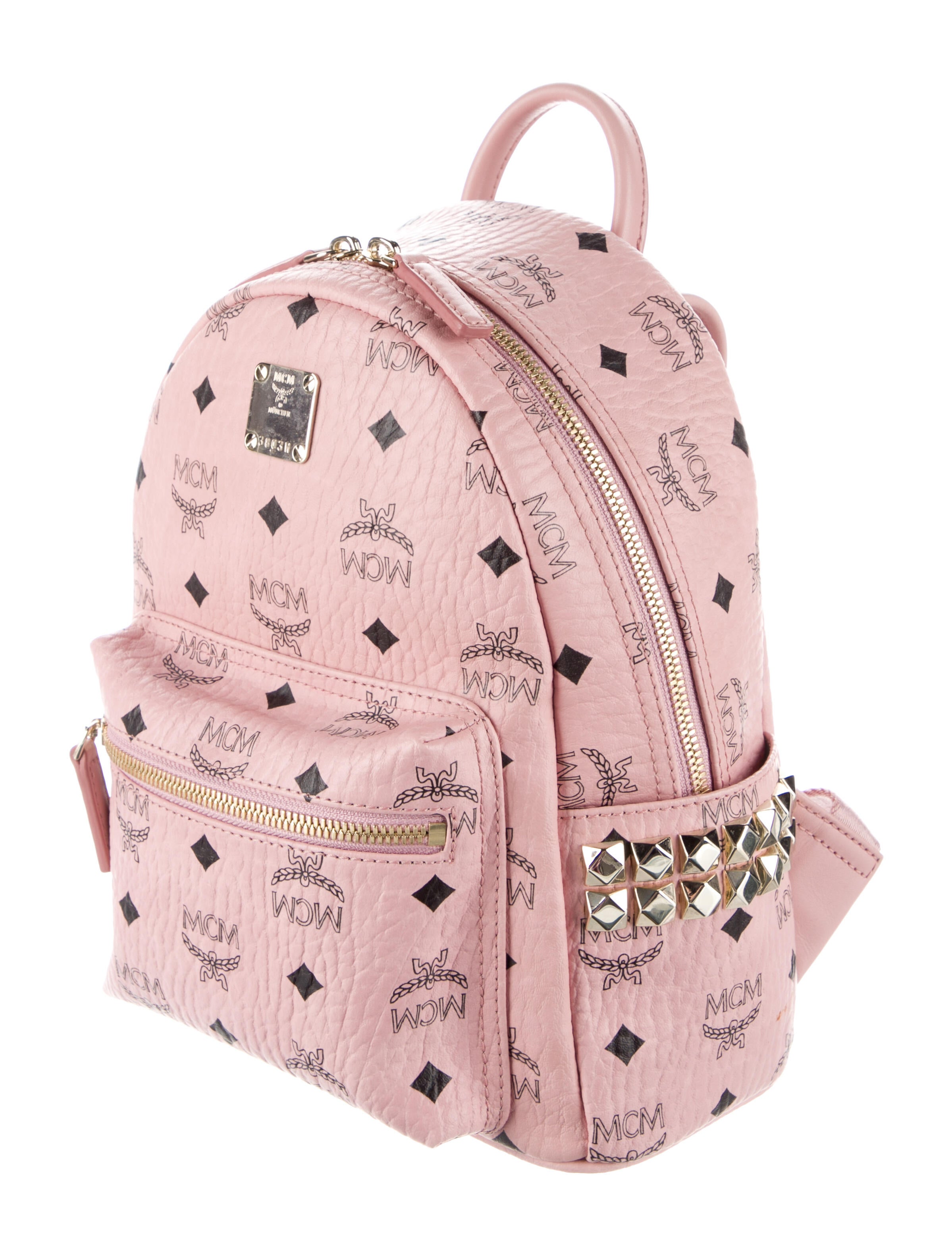 MCM Small Coated Canvas Visetos Backpack - Pink Backpacks, Handbags ...