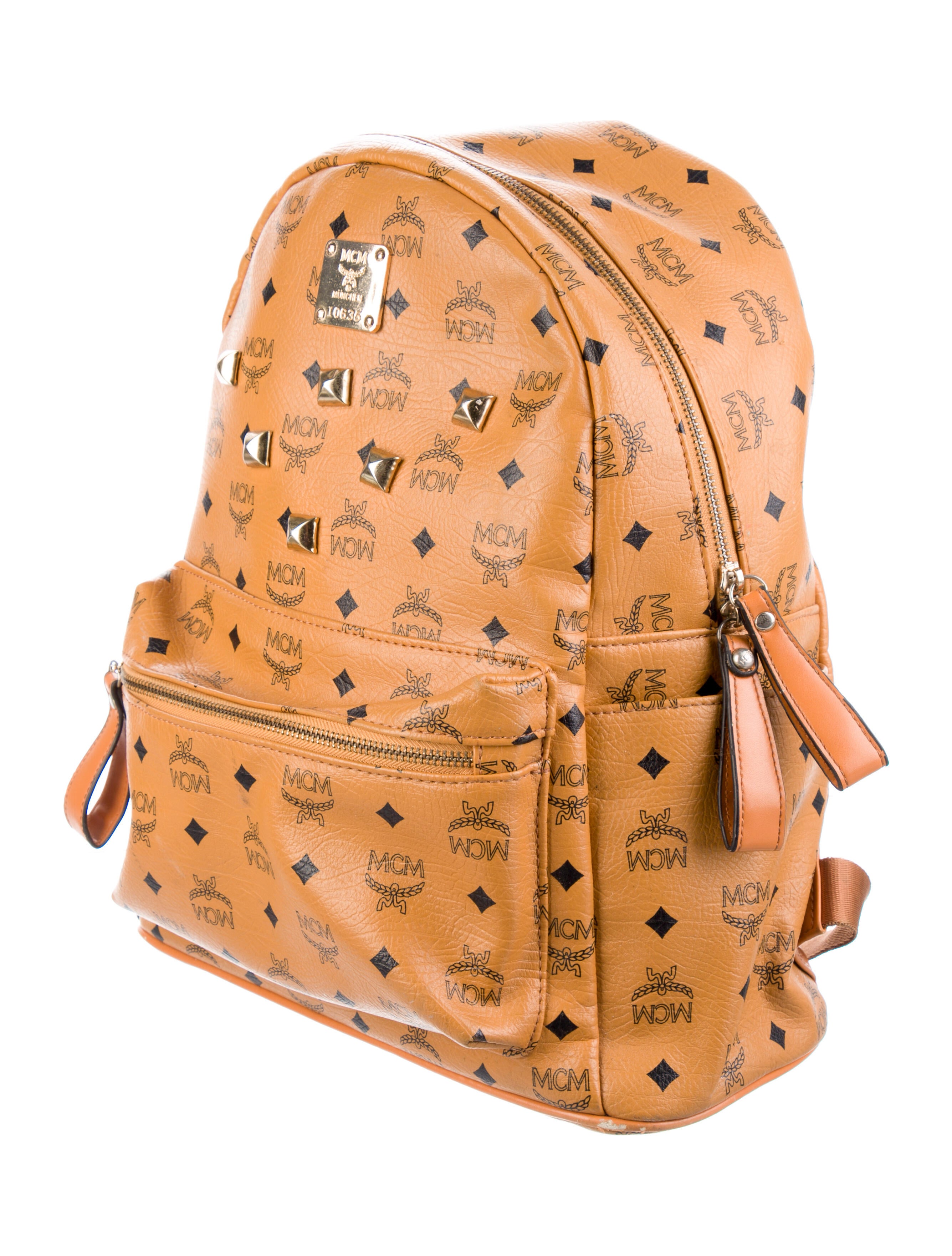 MCM Muchen Embossed Amour Backpack - Brown Backpacks, Handbags ...