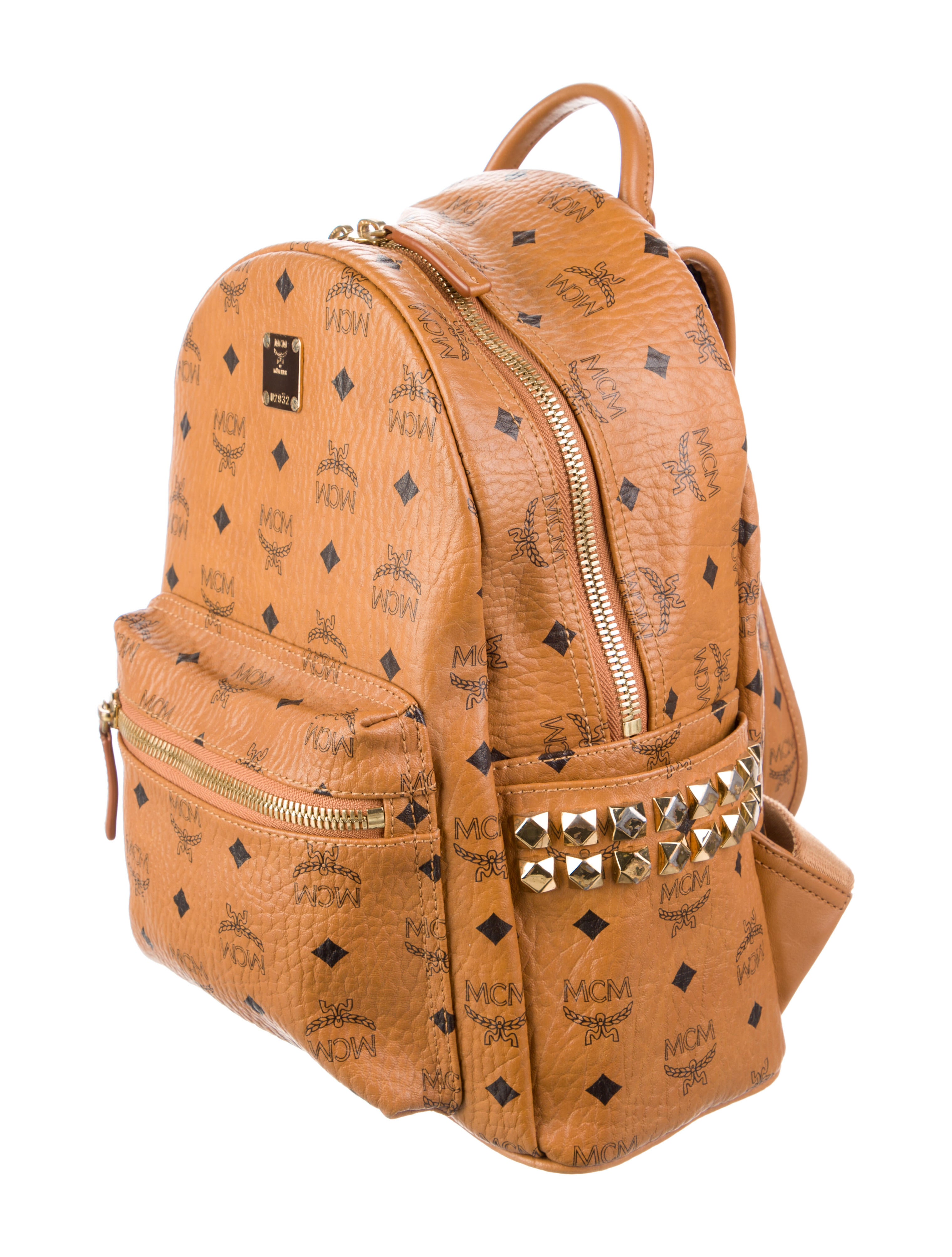 MCM Muchen Embossed Amour Backpack - Brown Backpacks, Handbags ...