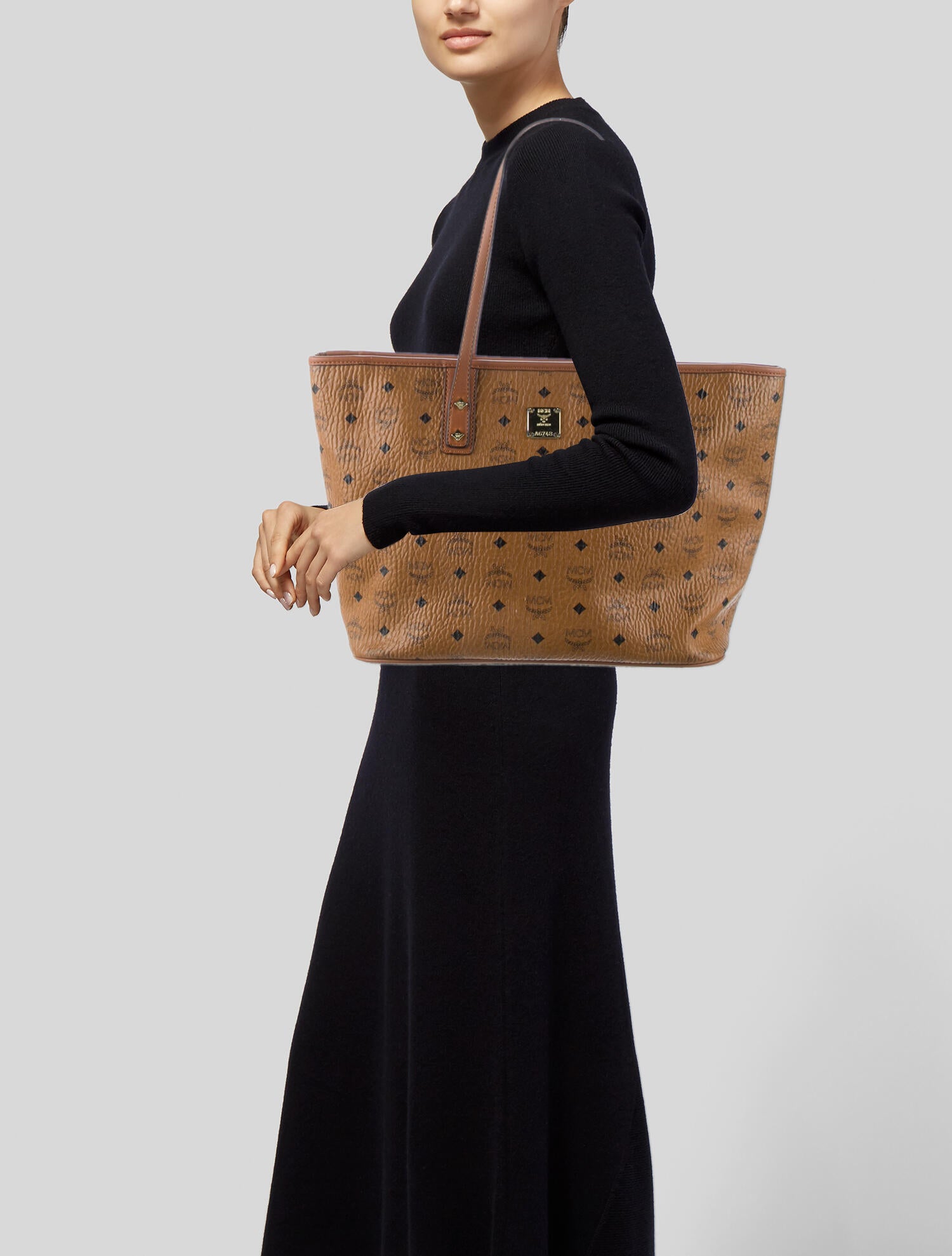 MCM Visetos Leather Trimmed Tote - Brown Totes, Handbags - W3047436 ...