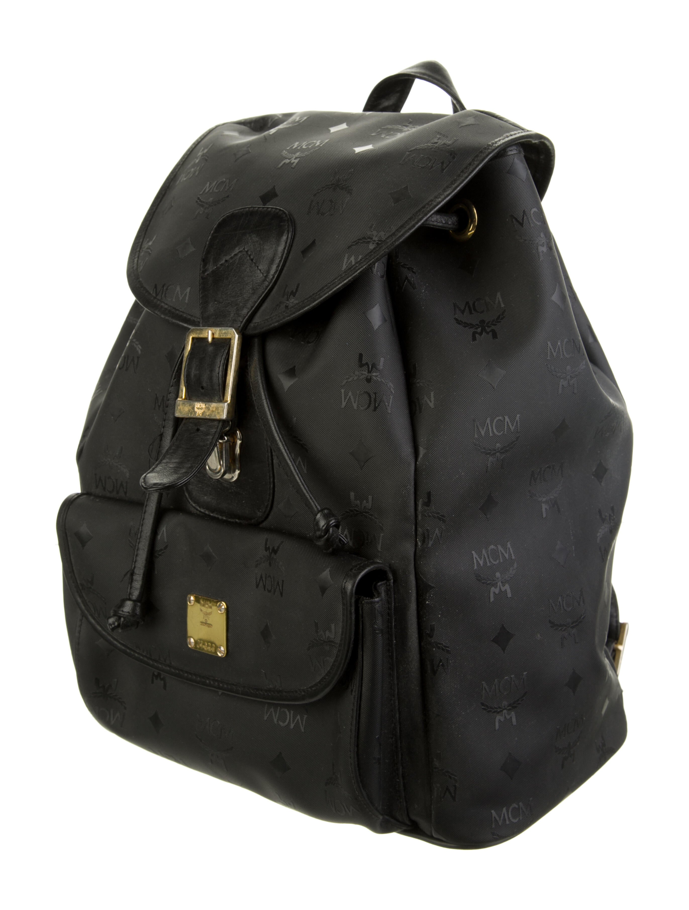 MCM Vintage Visetos Nylon Backpack - Black Backpacks, Handbags ...