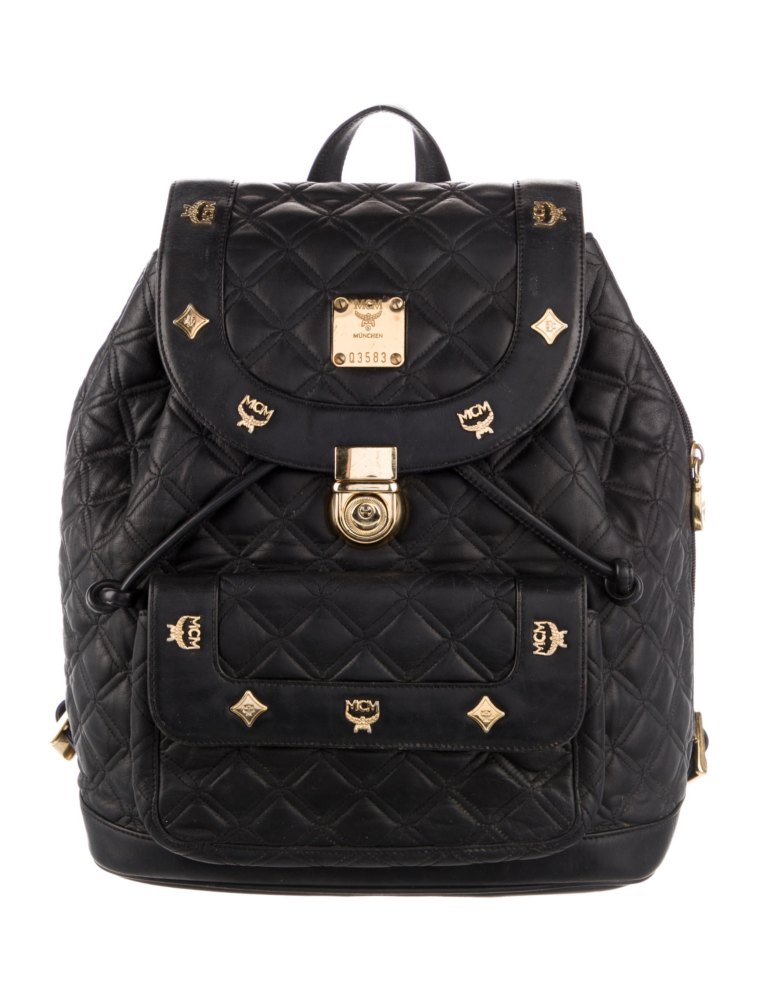 MCM Leather Quilted Backpack - Black Backpacks, Handbags - W3046865 ...
