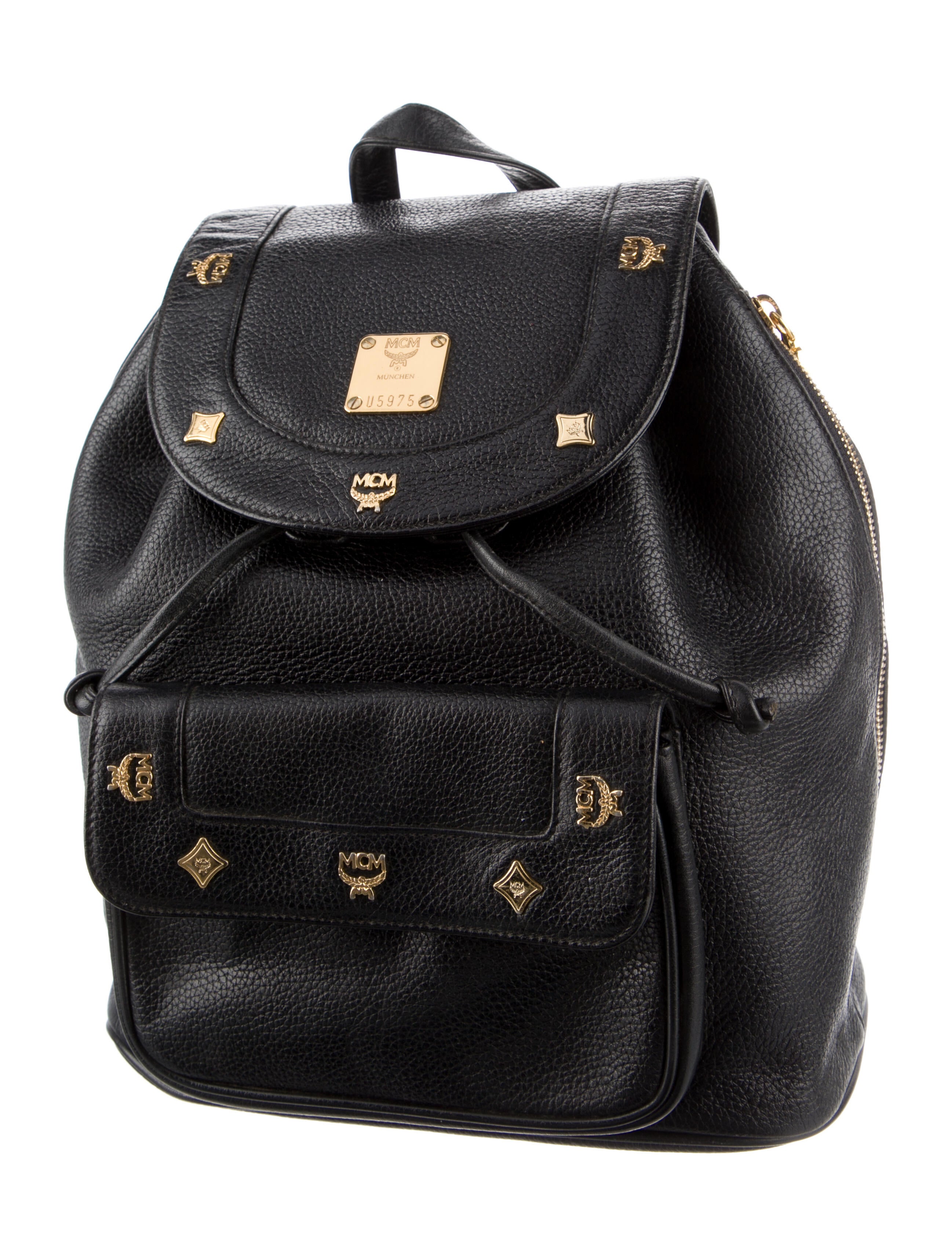 MCM Studded Visetos Backpack - Black Backpacks, Handbags - W3024128 ...