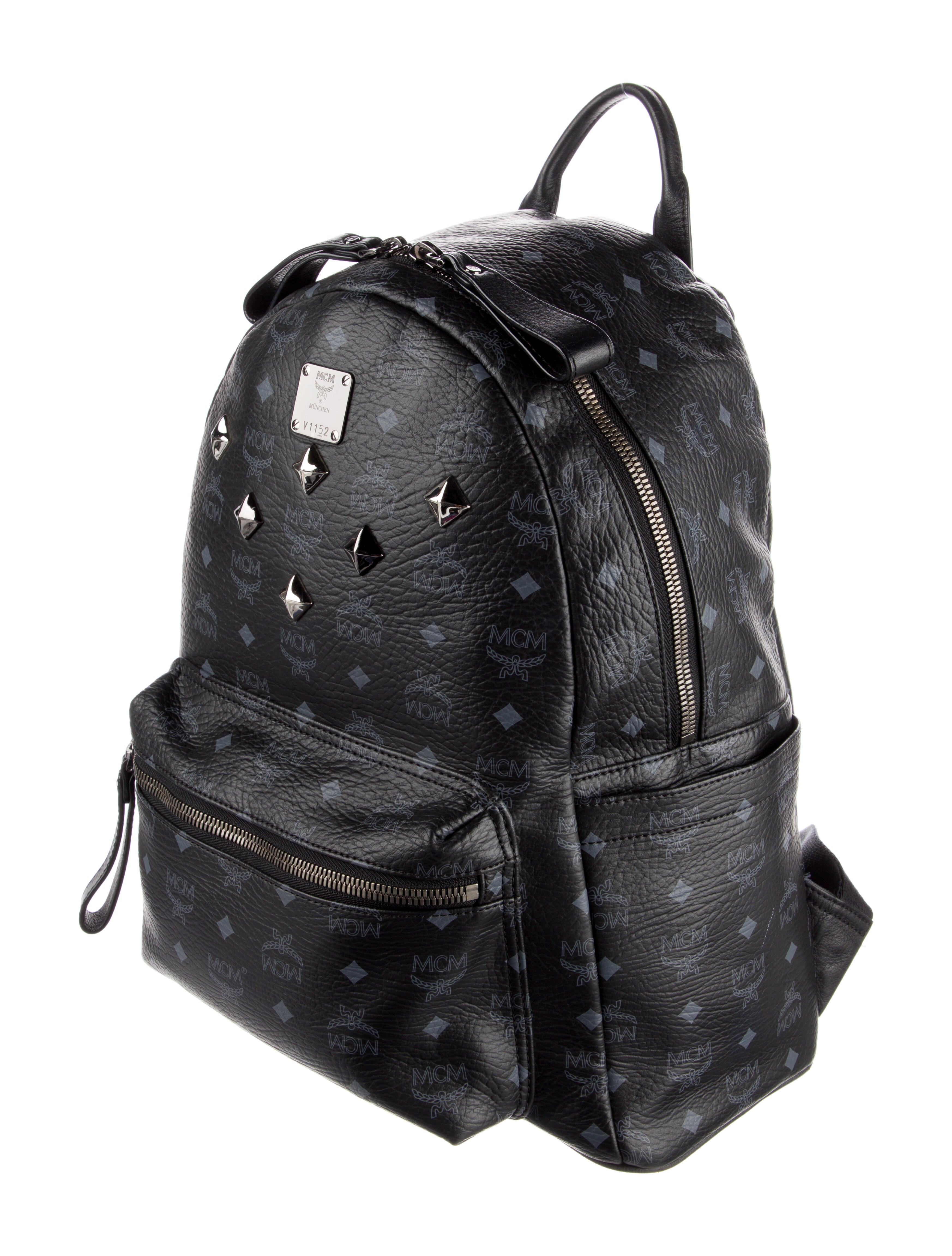 MCM Studded Visetos Stark Backpack - Black Backpacks, Bags - W3048134 ...