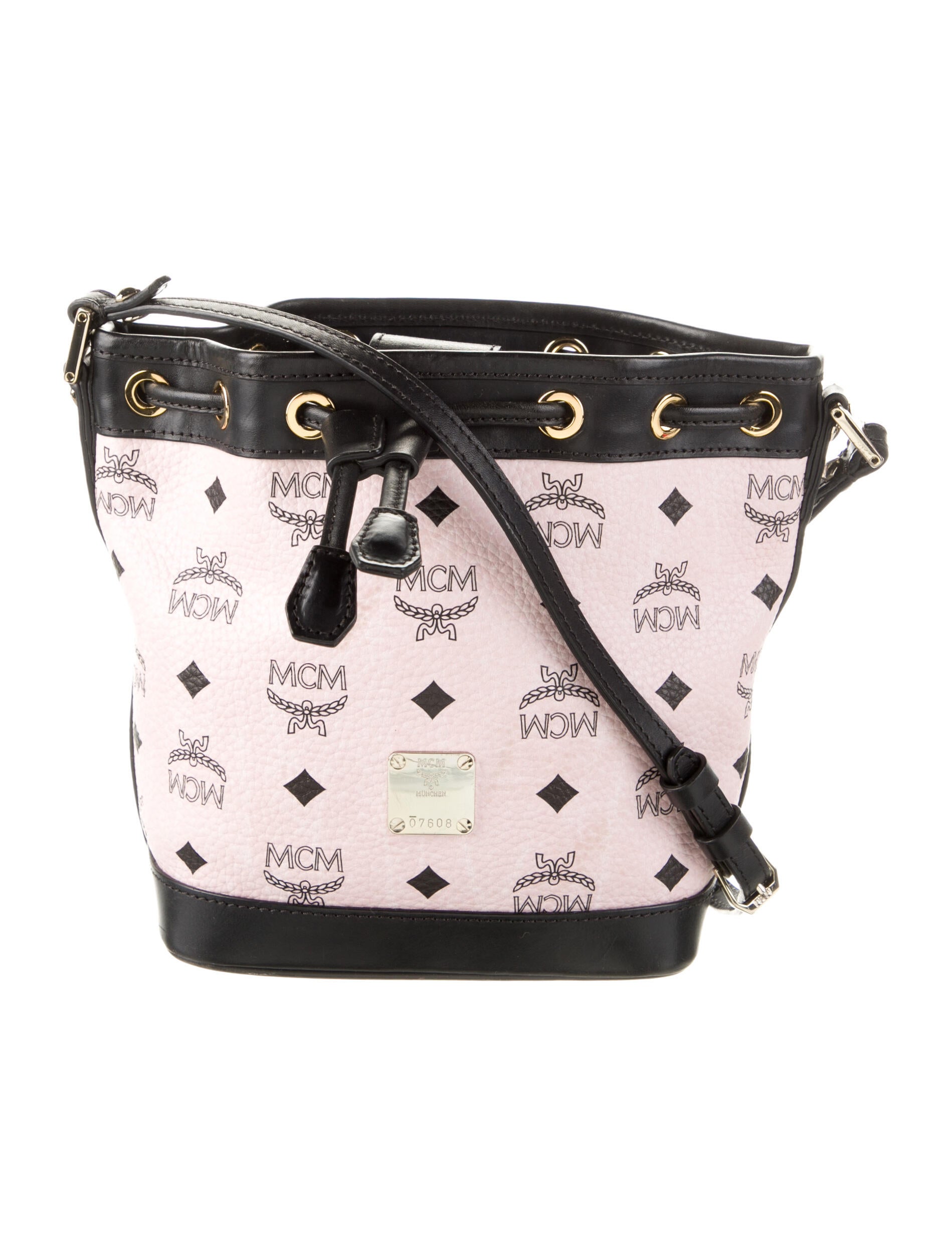 MCM Visetos Bucket Bag - Pink Bucket Bags, Handbags - W3048383 | The ...