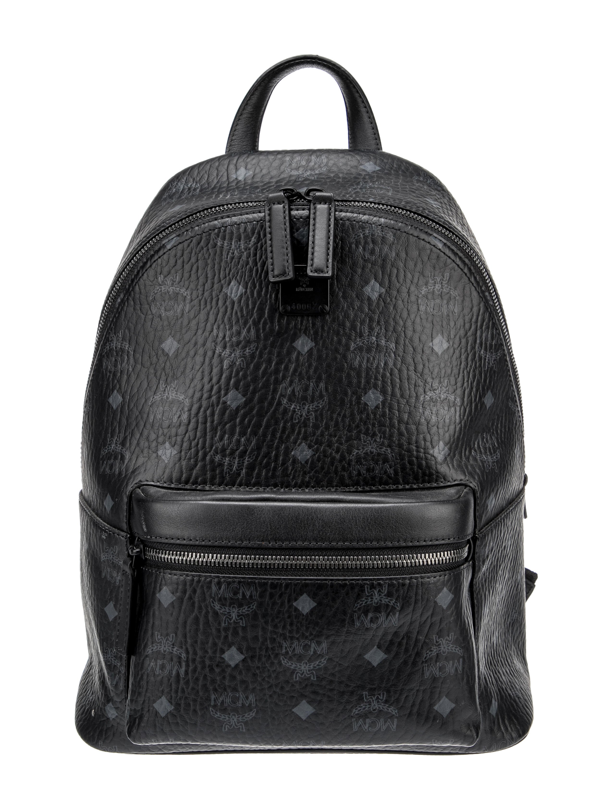 MCM Studded Visetos Backpack - Blue Backpacks, Handbags - W3049620 ...