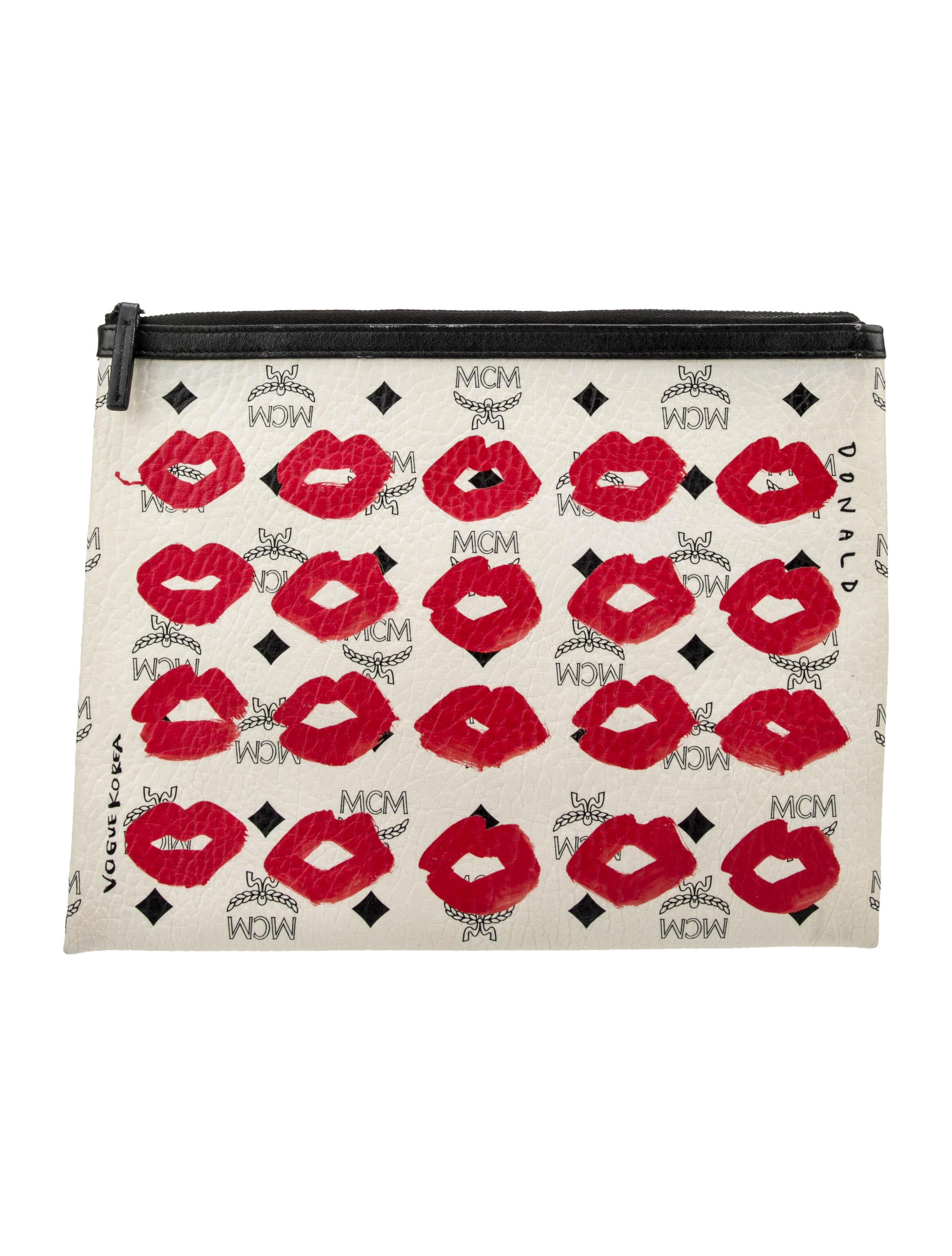 MCM Visetos Leather-Trimmed Clutch - Neutrals Clutches, Handbags ...