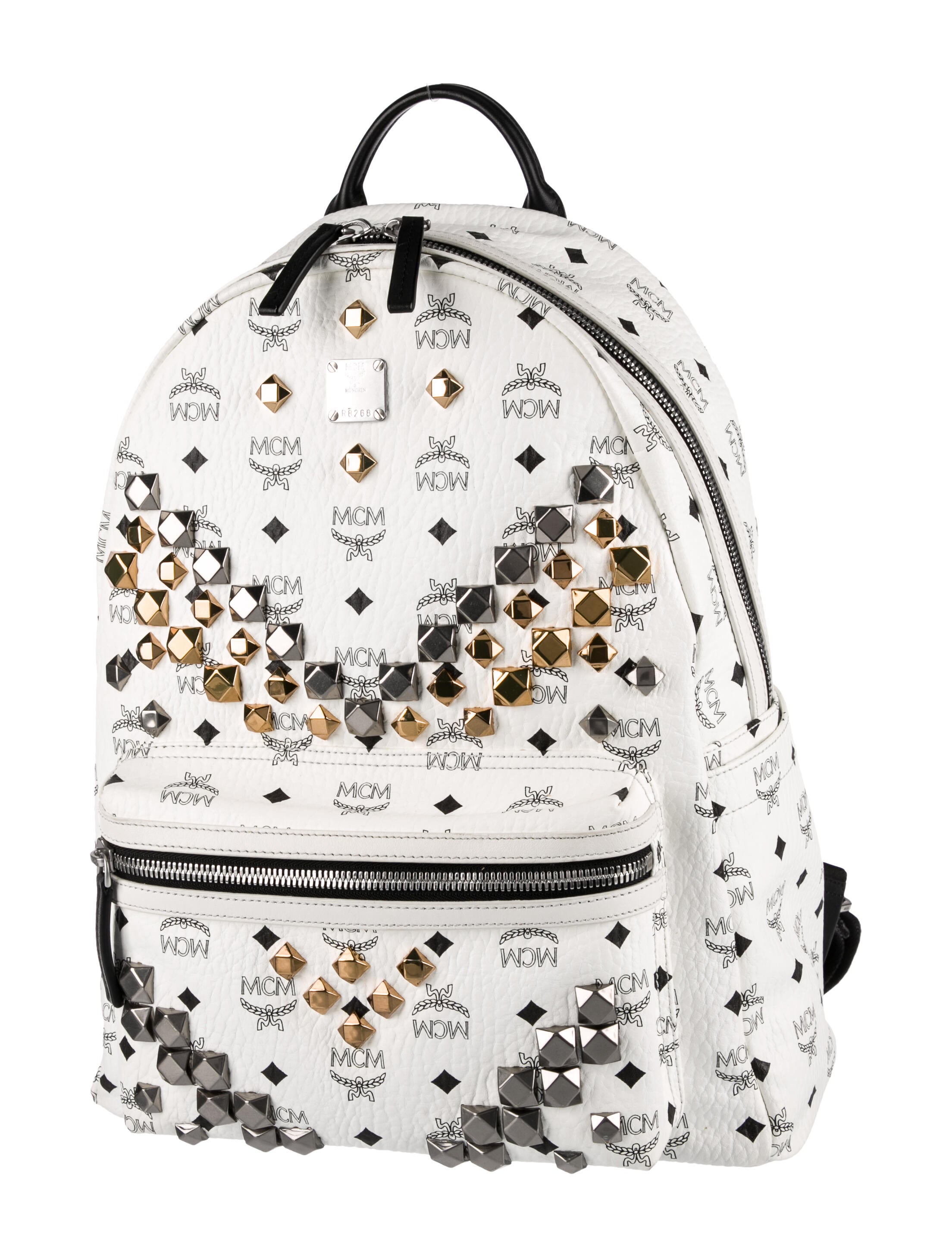 MCM Visetos Studded Backpack - White Backpacks, Bags - W3050831 | The ...