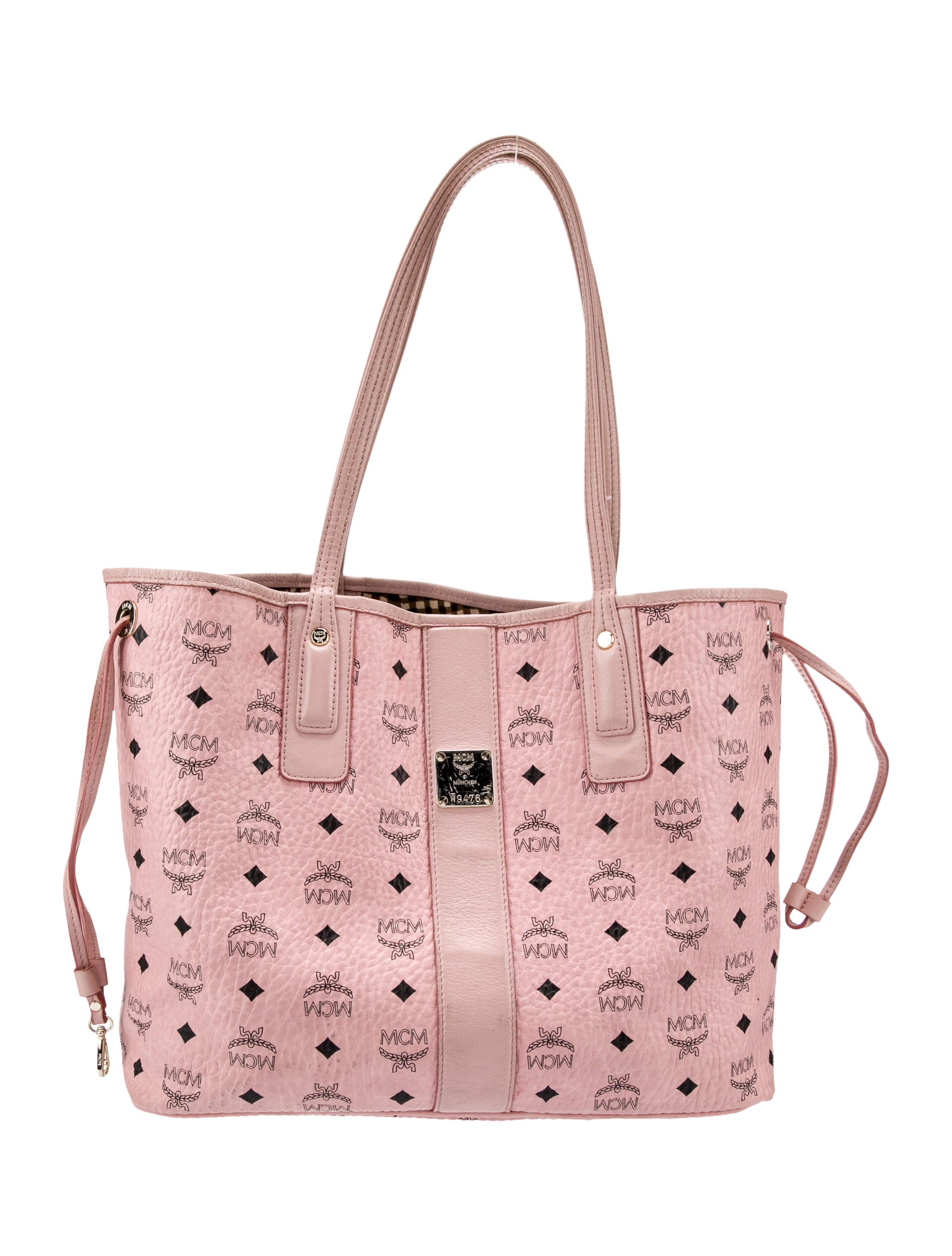 MCM Visetos Essential Top Zip Shopper Tote - Pink Totes, Handbags ...